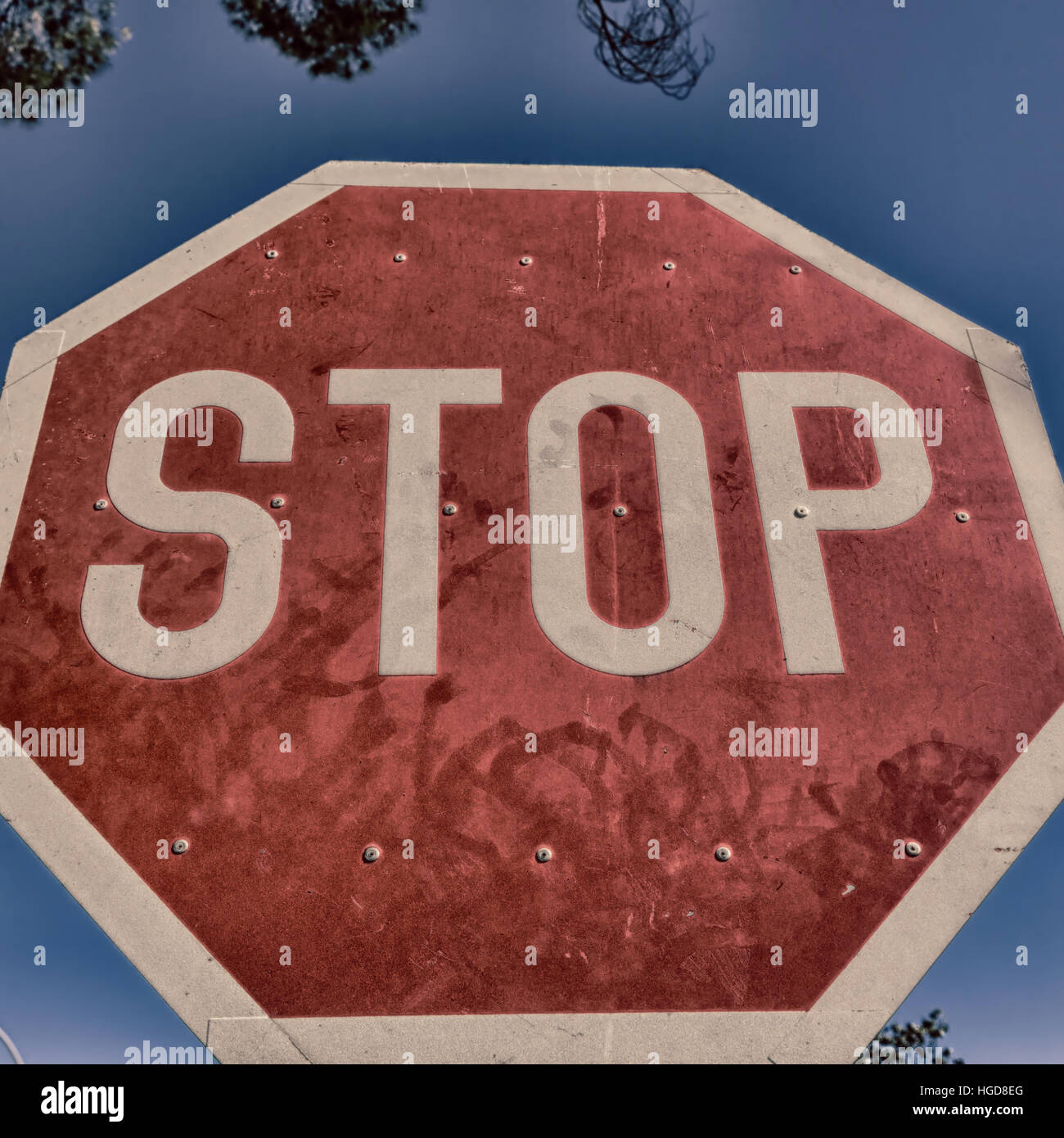 the stop signal write in south africa and sky Stock Photo - Alamy