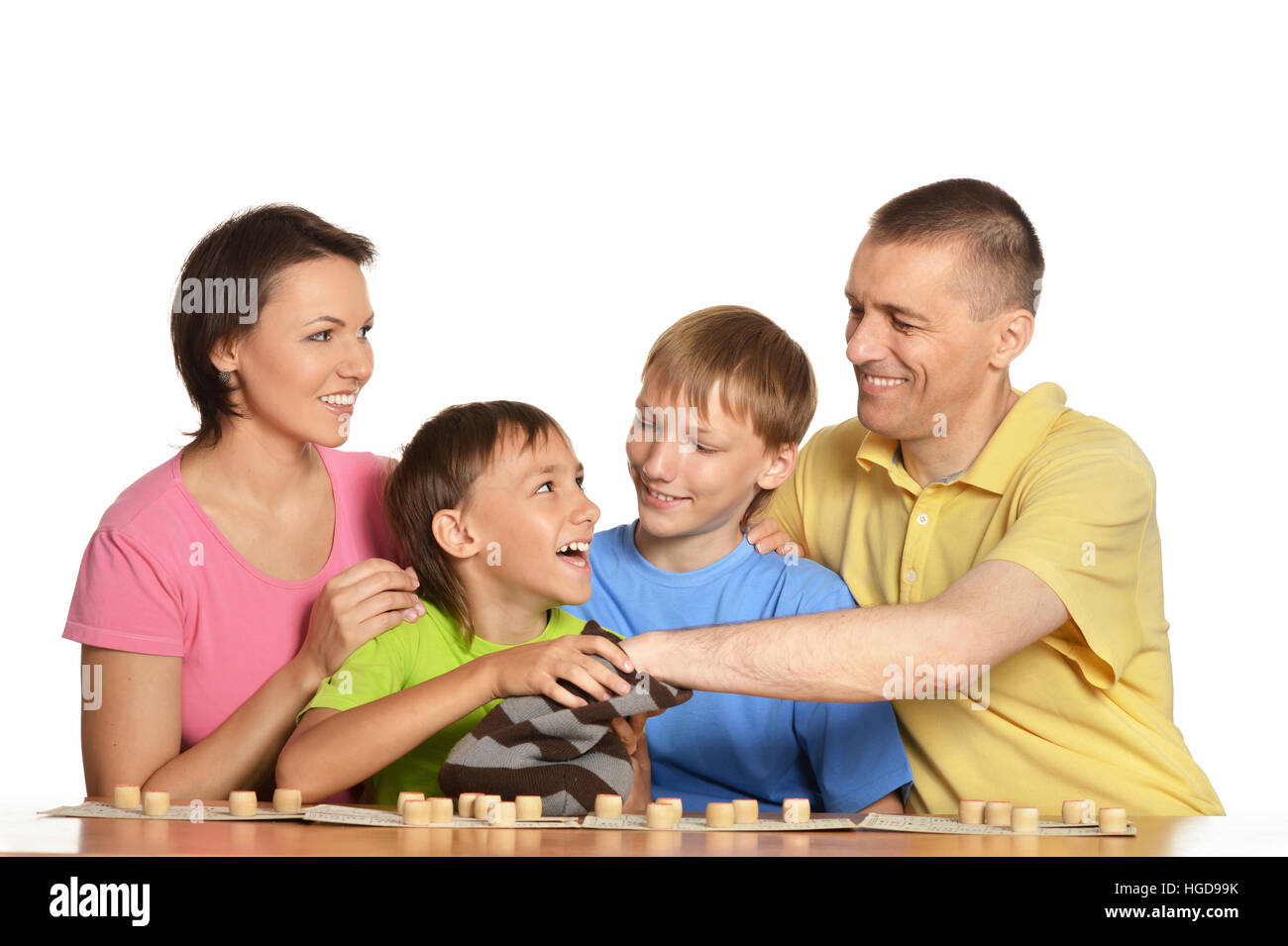 family playing loto together Stock Photo - Alamy