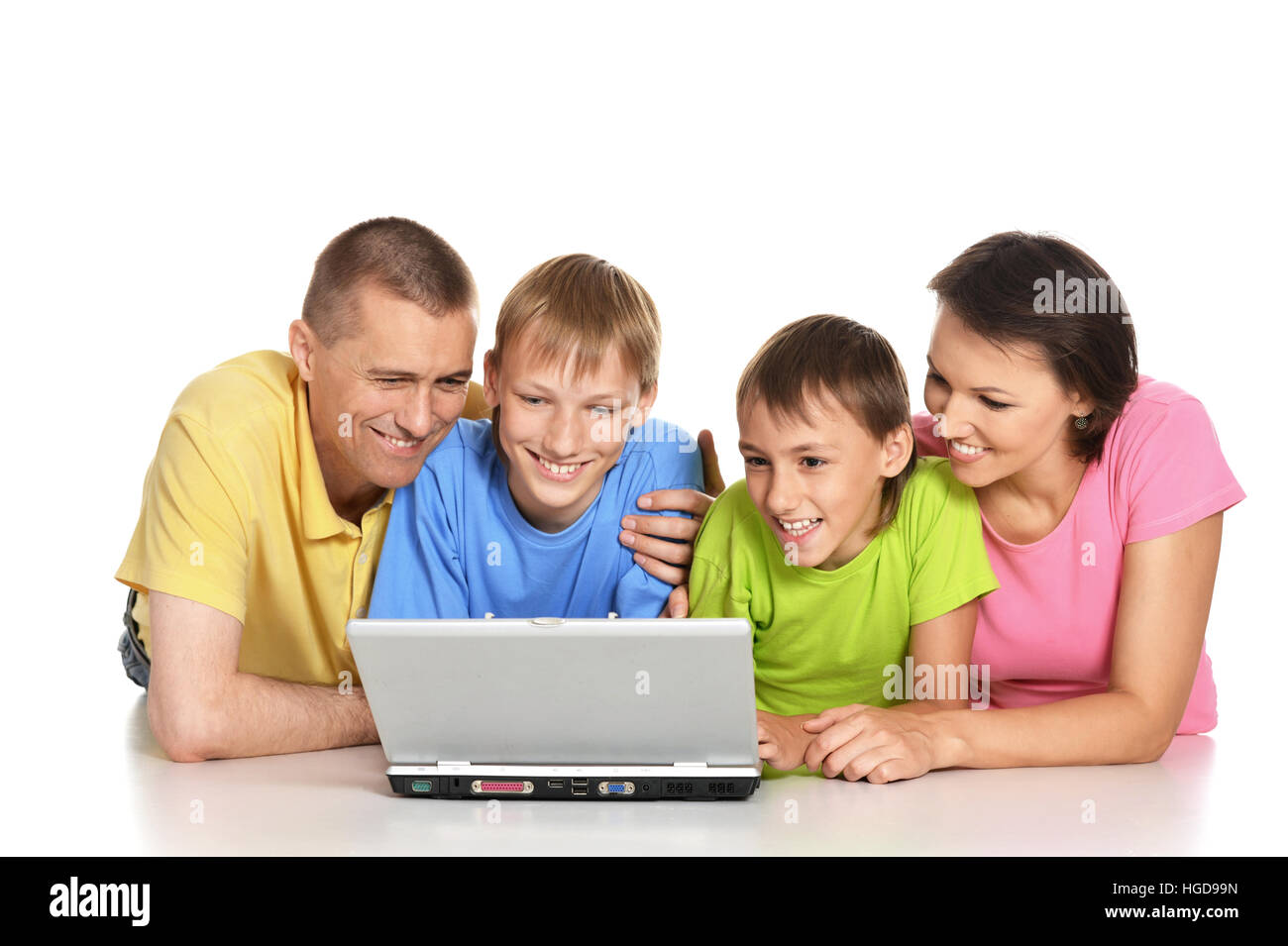 Family together doing work hi-res stock photography and images - Alamy