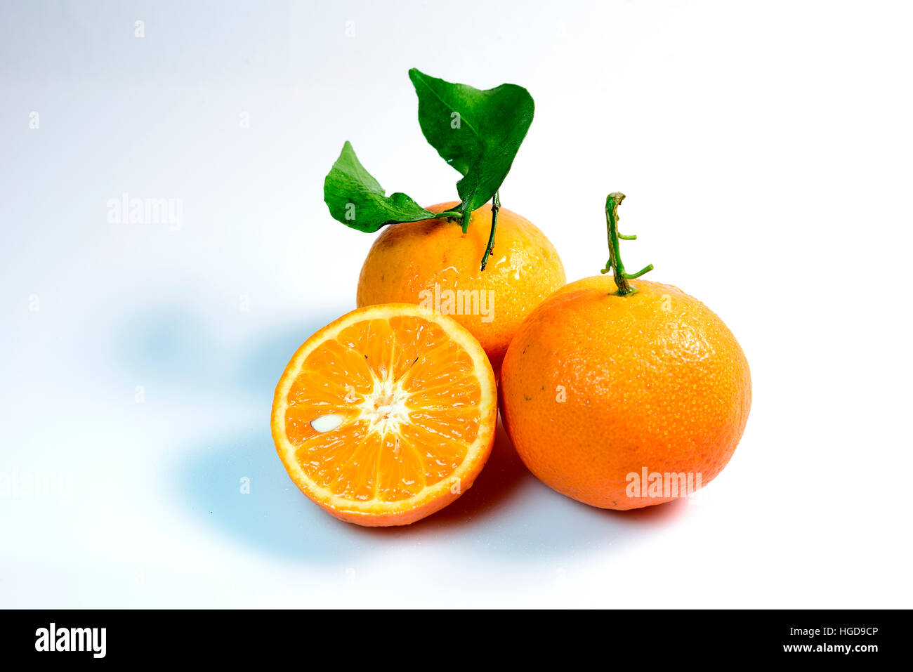 Orange fruit with Leaves Stock Photo - Alamy