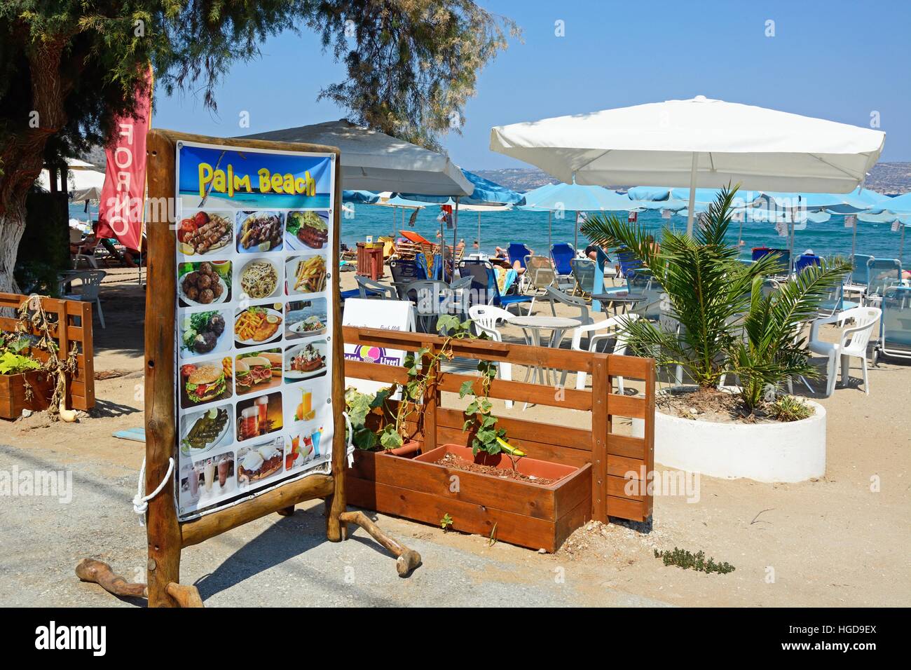 Palm Beach restaurant menu board on the edge of the beach with views ...
