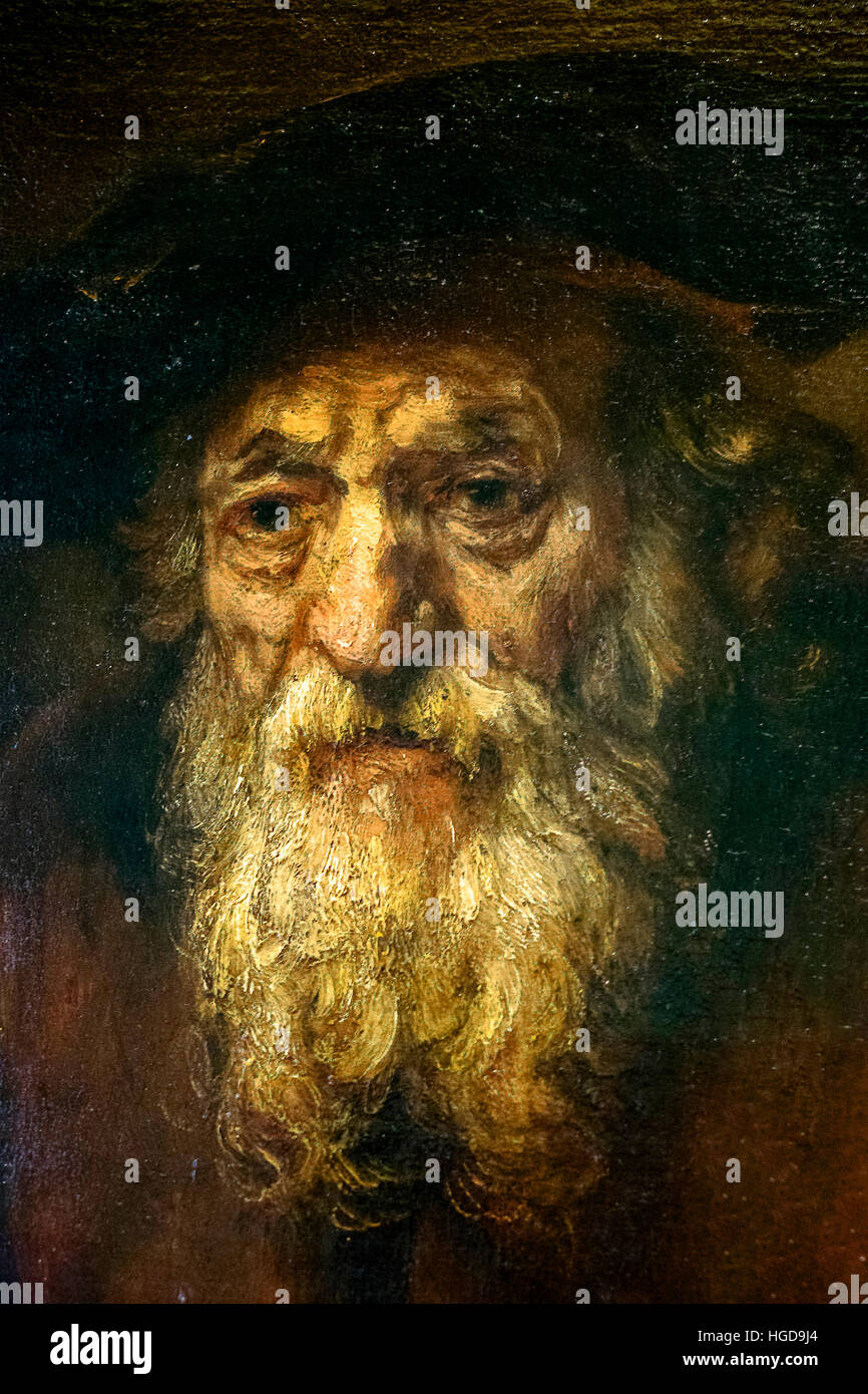 Portrait of an old Jew Rembrandt The Hermitage St. Petersburg Stock ...