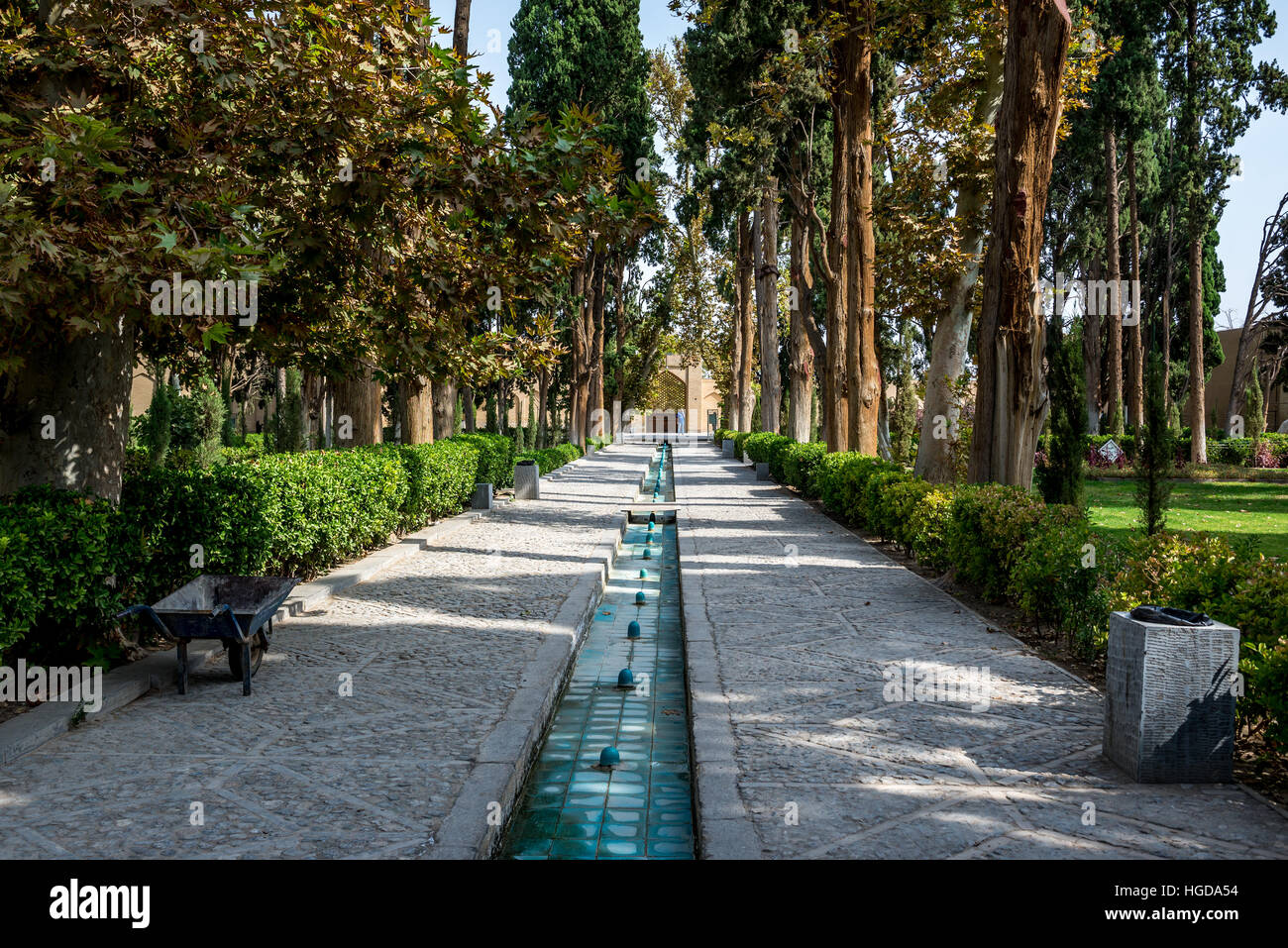 Water channel in oldest extant Persian garden in Iran called Fin Garden ...