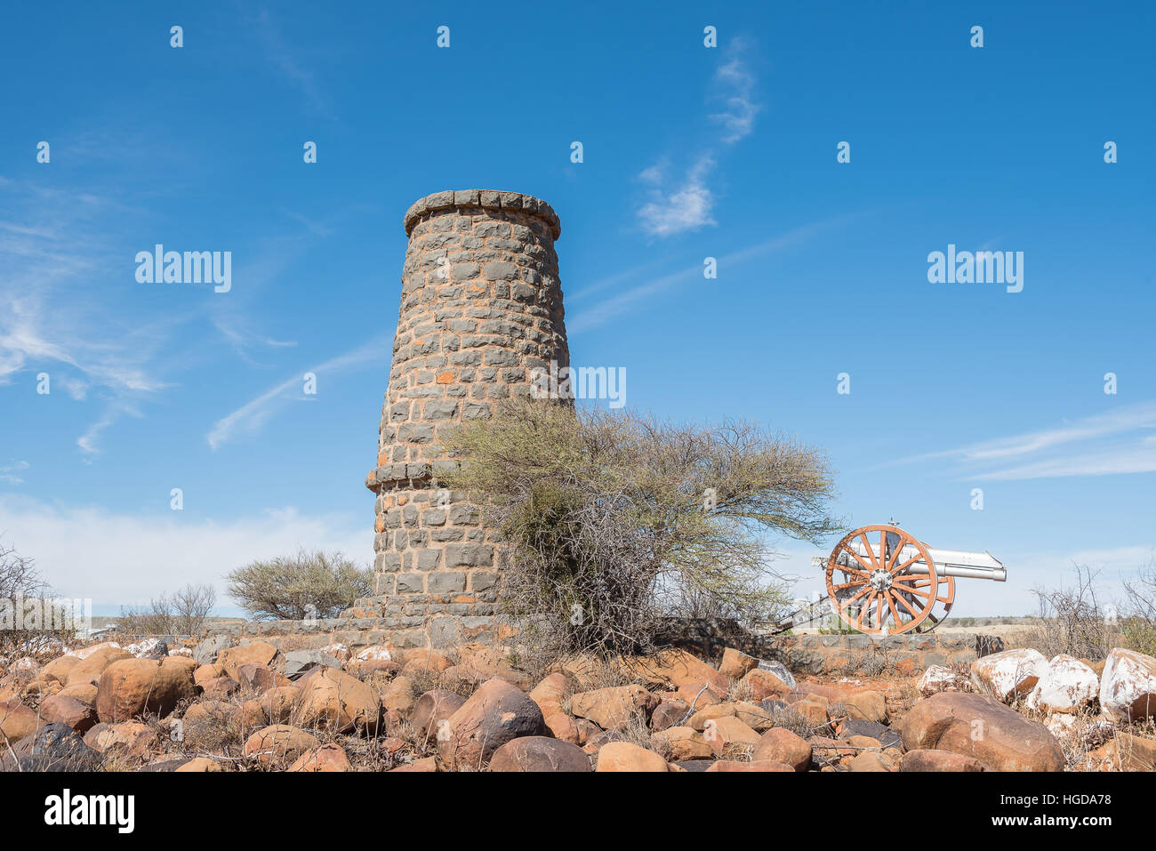 A monument in Koffiefontein (coffee fountain) in honor of townsmen who ...