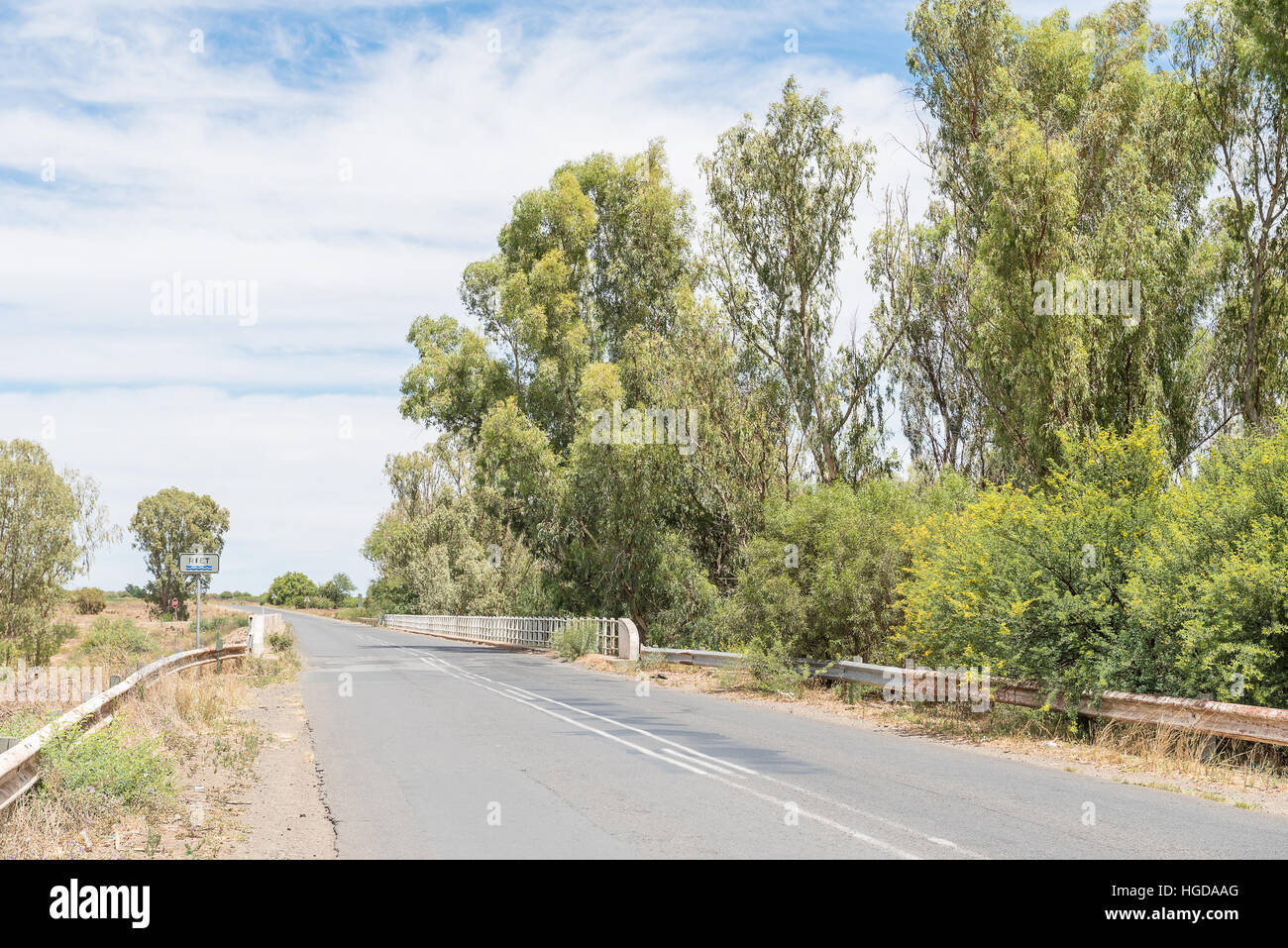Bridge over the Riet River (reed river) near Jacobsdal. The river ...