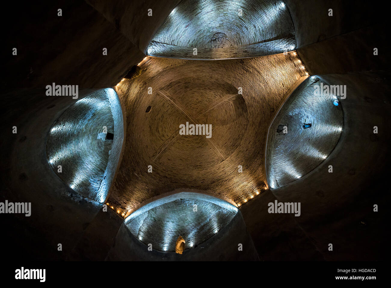 Renovated huge water reservoir in ancient underground city of Ouyi ...