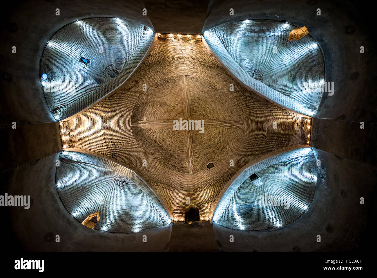 Renovated huge water reservoir in ancient underground city of Ouyi ...