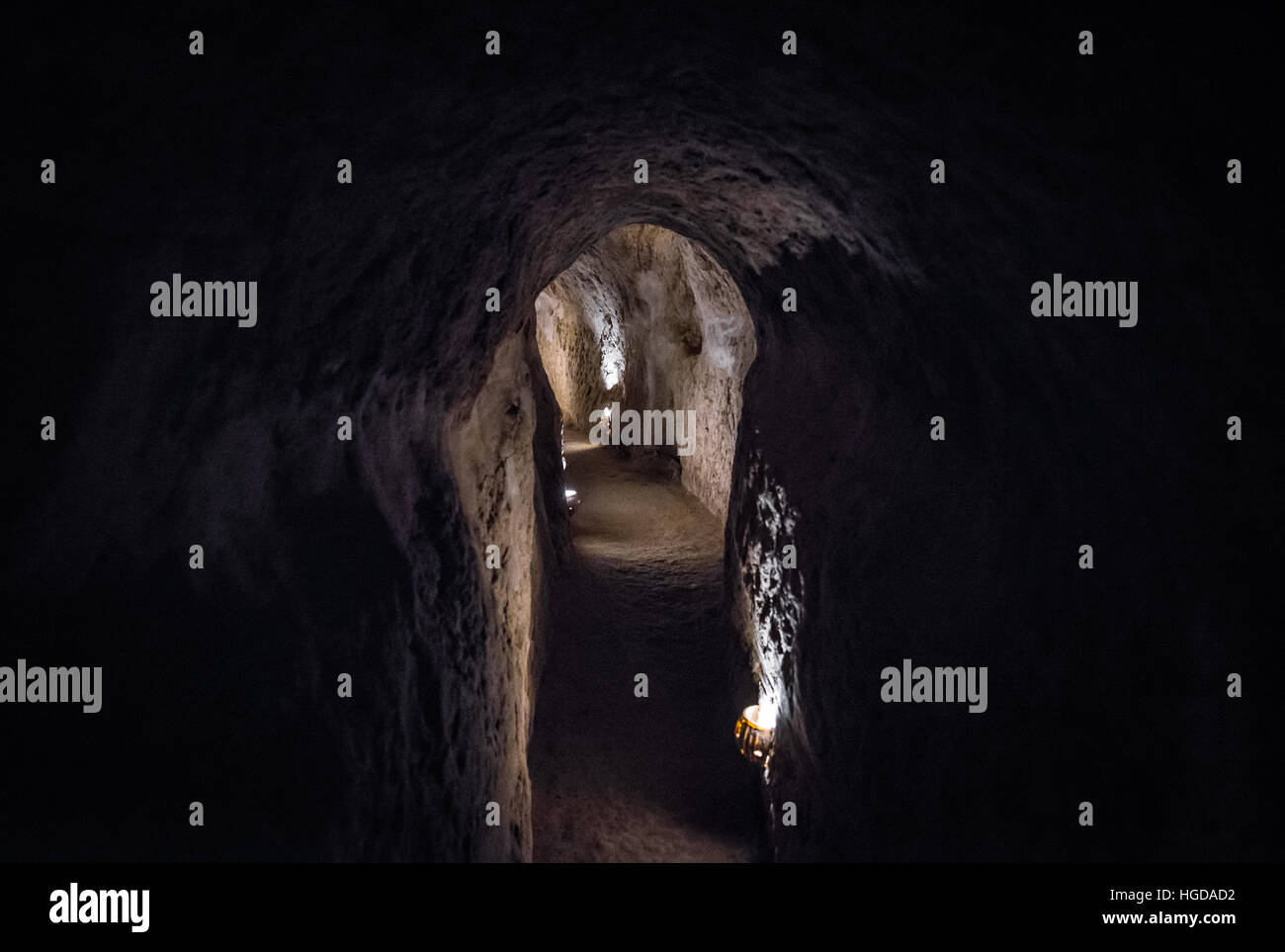 Corridor in ancient underground city of Ouyi - Nooshabad also called ...