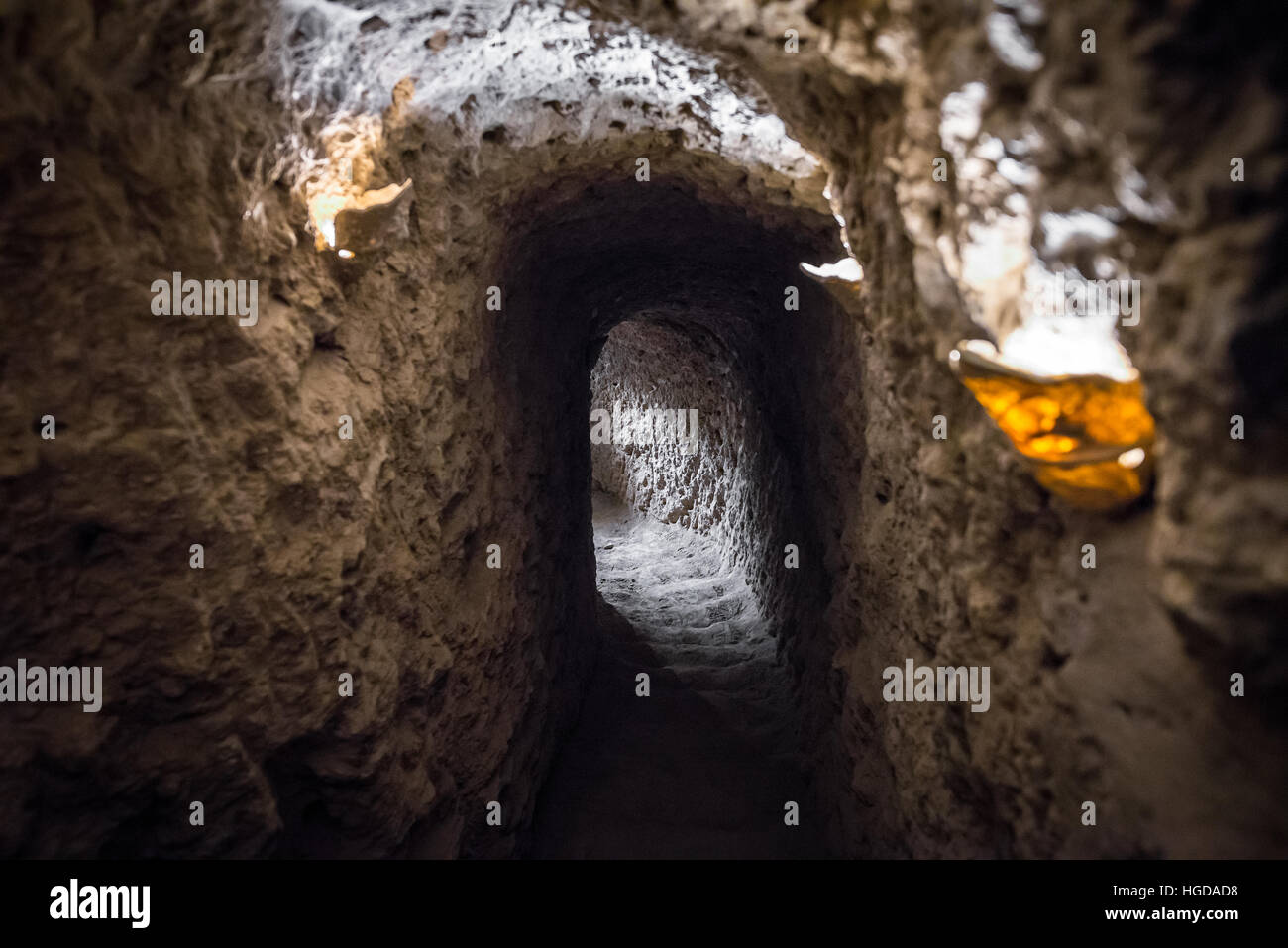 Corridor in ancient underground city of Ouyi - Nooshabad also called ...