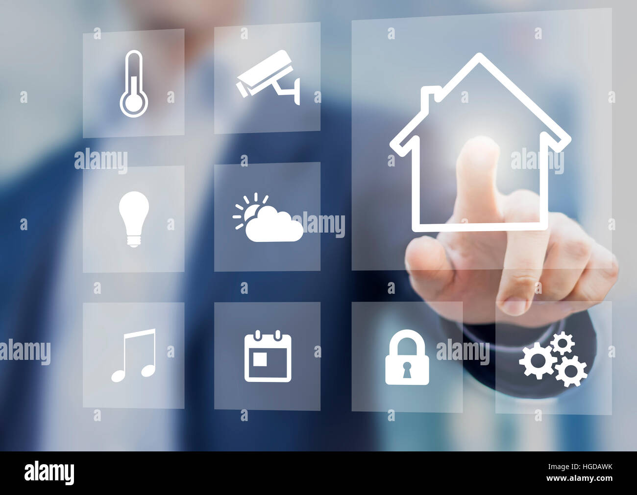 Smart home assistant dashboard with controls for appliances security ...