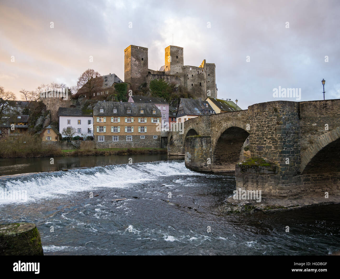 Runkel, Town and Castle, Region River Lahn, Hessen, Germany Stock Photo ...