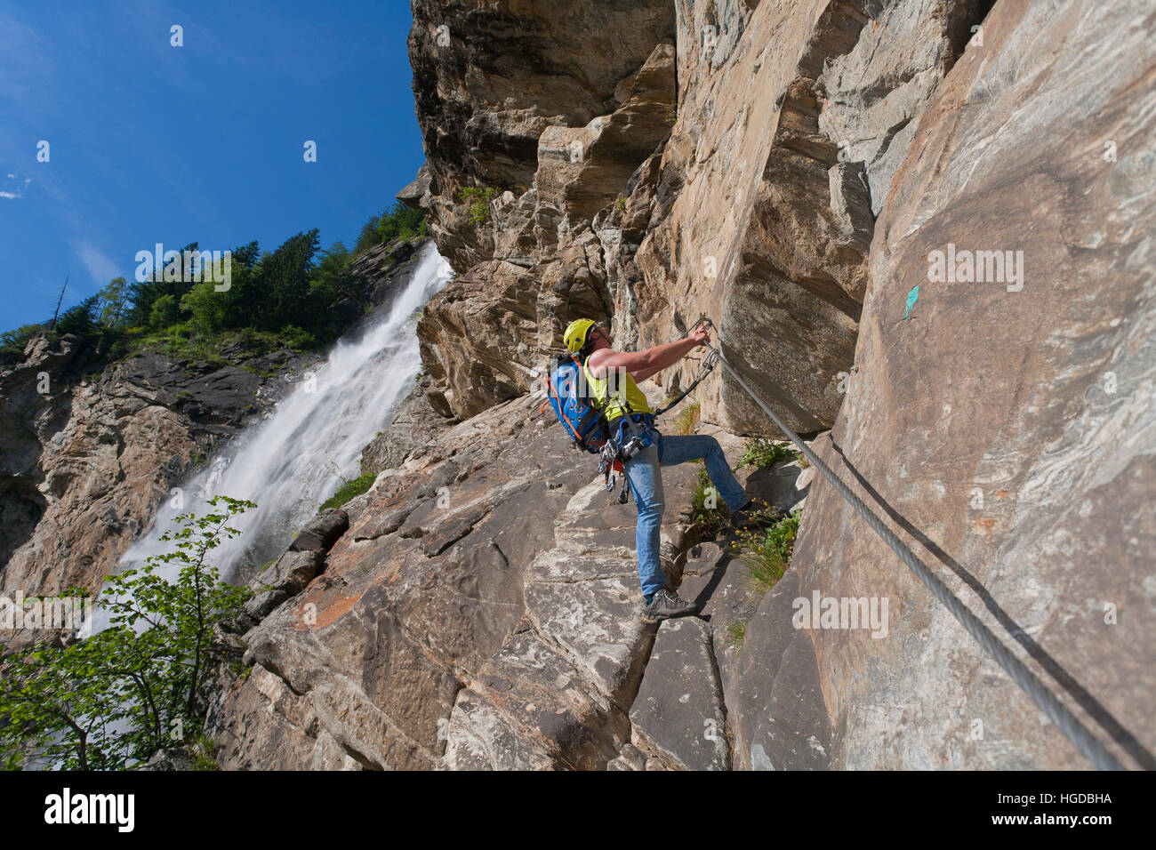man climbing in Austrian alps Stock Photo - Alamy