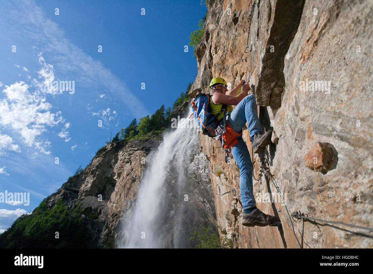 man climbing in Austrian alps Stock Photo - Alamy