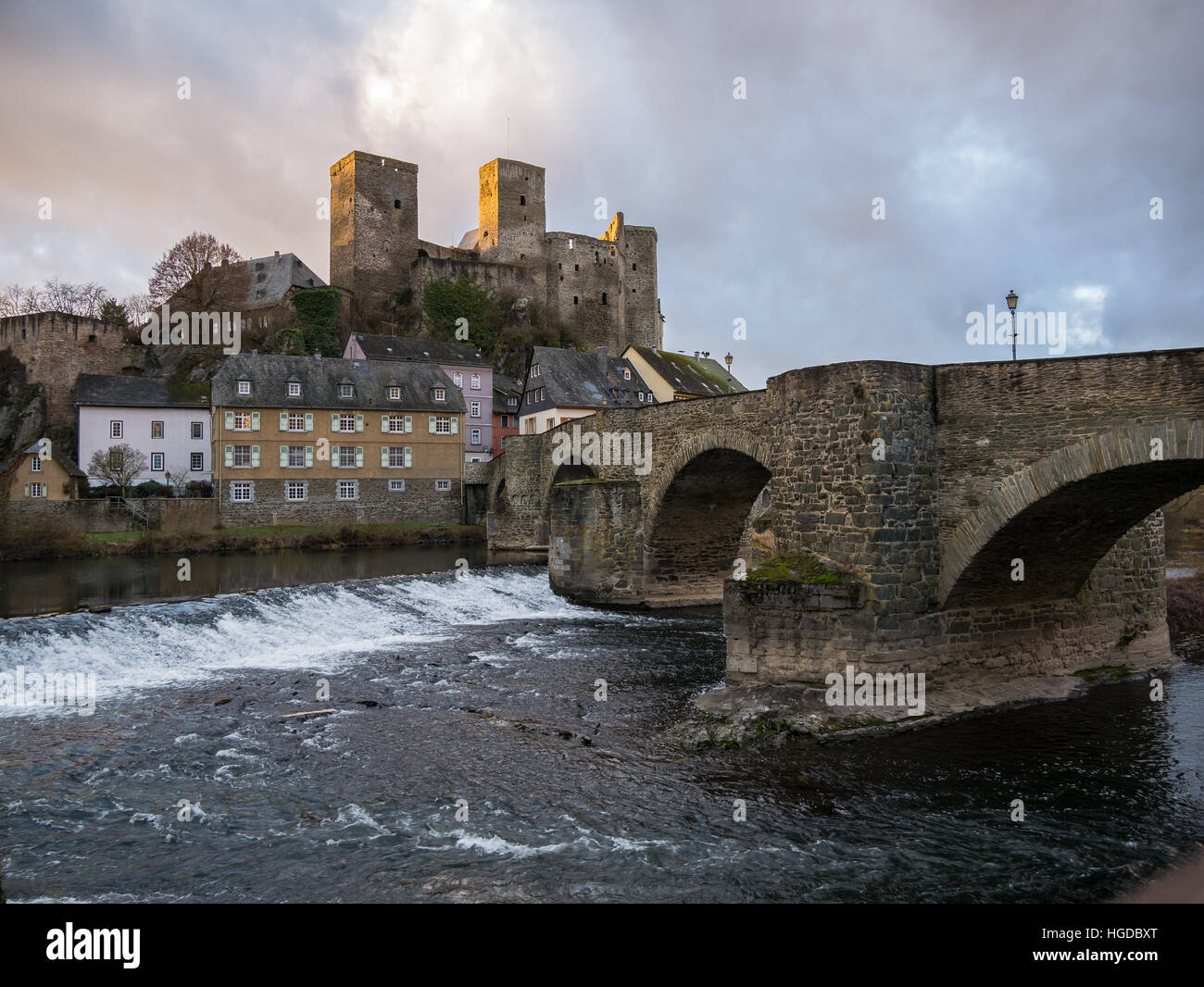 Runkel, Town and Castle, Region River Lahn, Hessen, Germany Stock Photo ...
