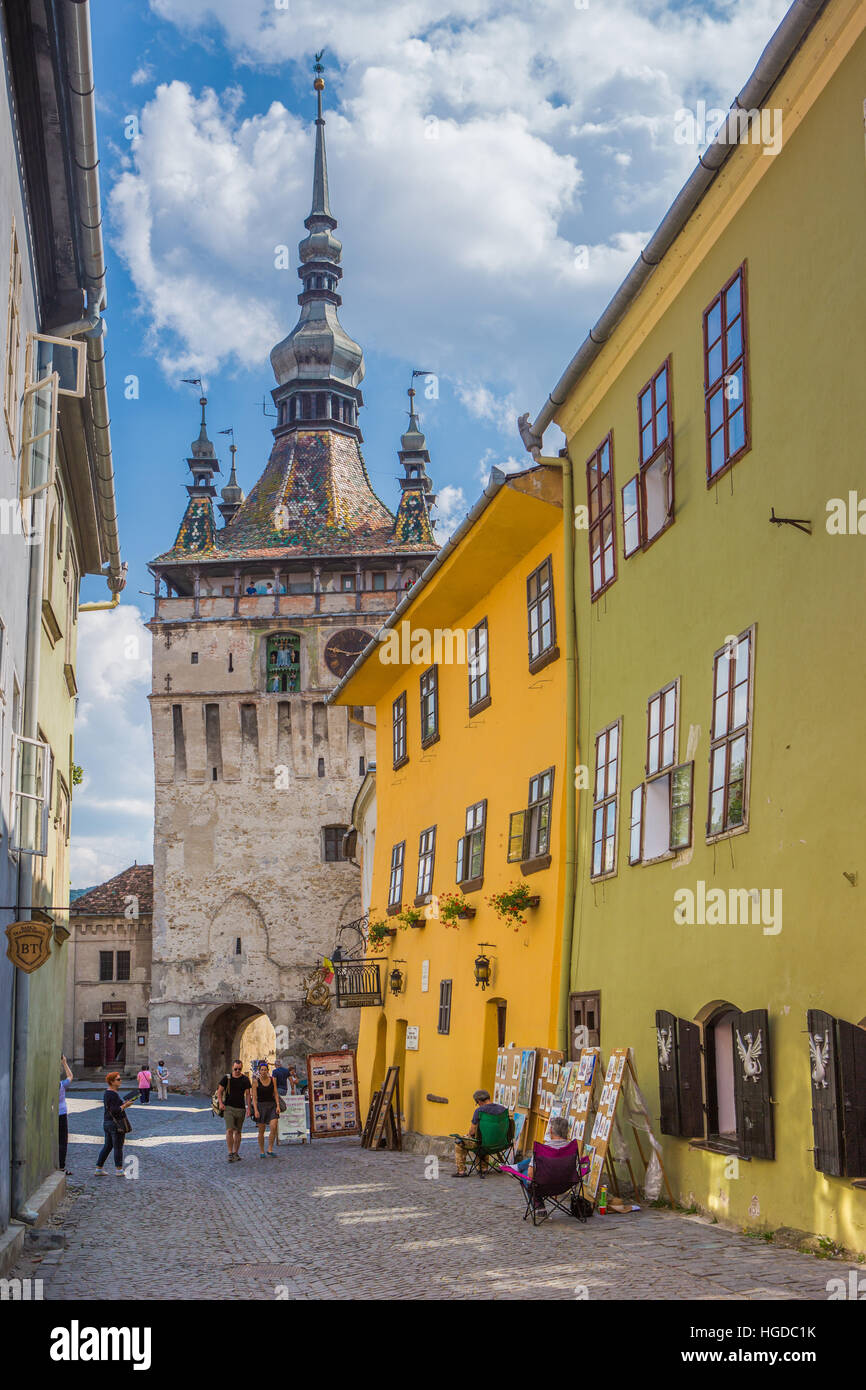 Romania, Mures County, Sighisoara City, The Citadel, Clock Tower ...