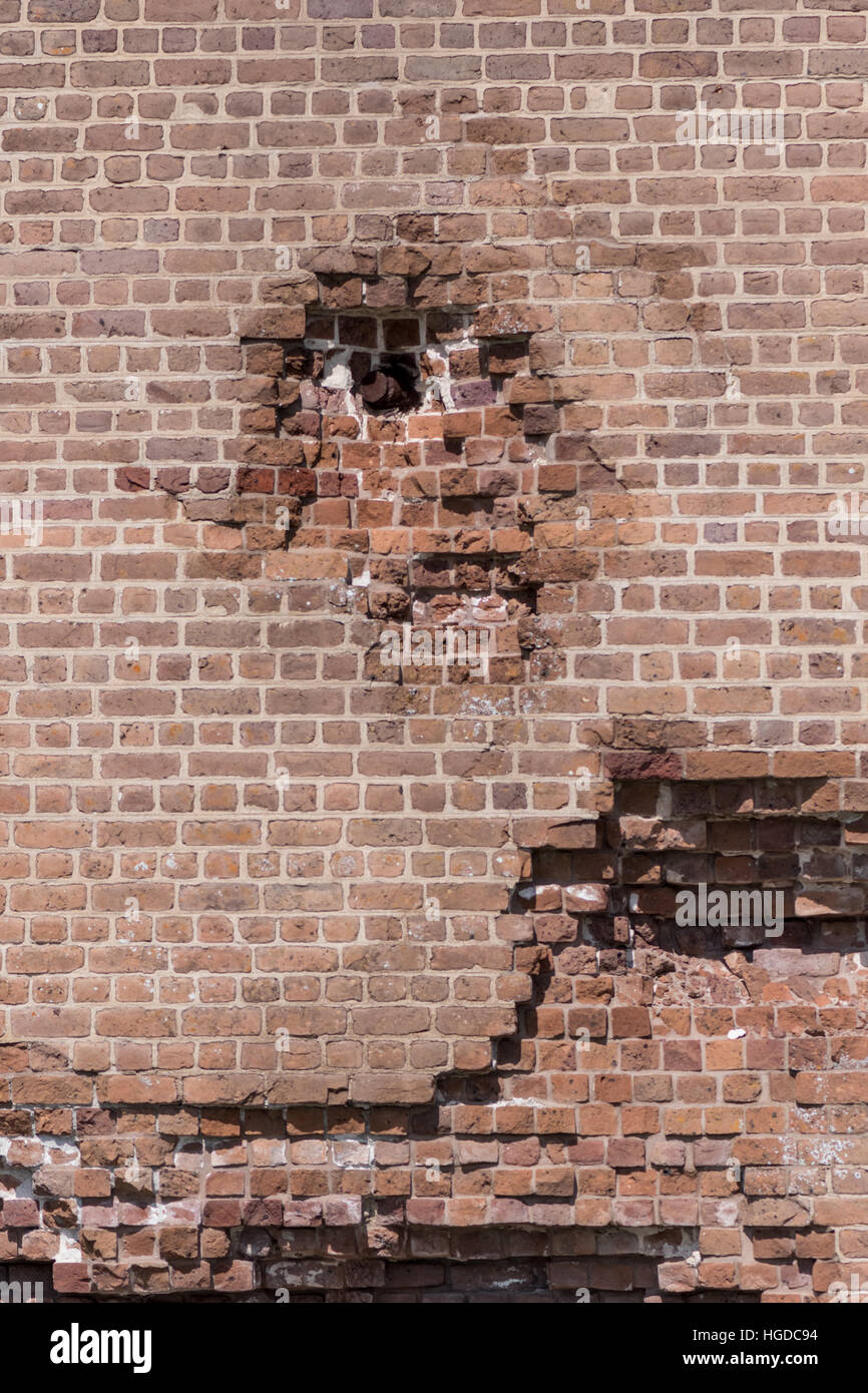 Bullet Lodged in Wall of Brick Fort from Civil Way Era Stock Photo - Alamy