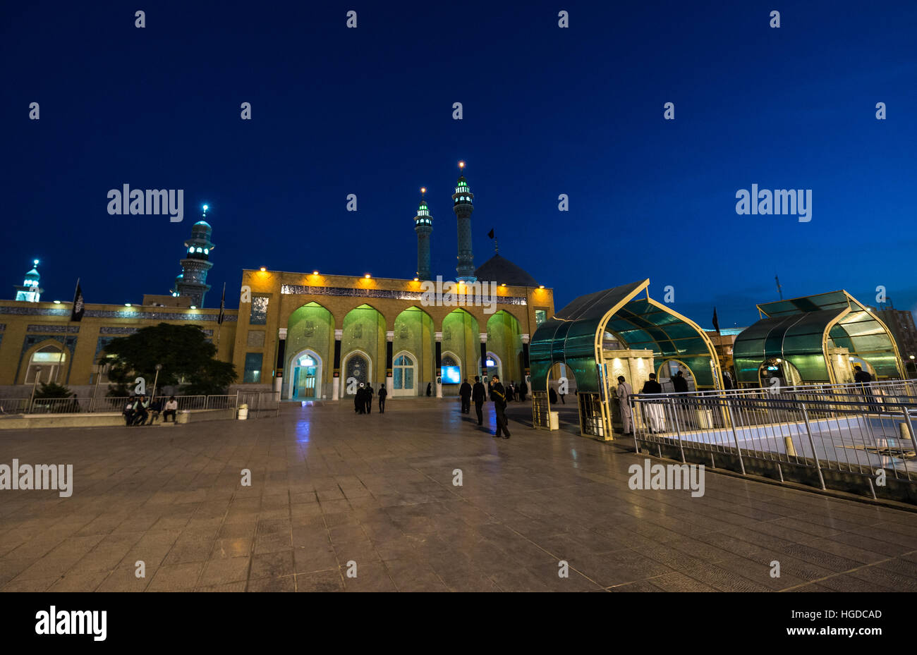 Square in front of Fatima Masumeh Shrine, Shiah Islam holy place in Qom ...