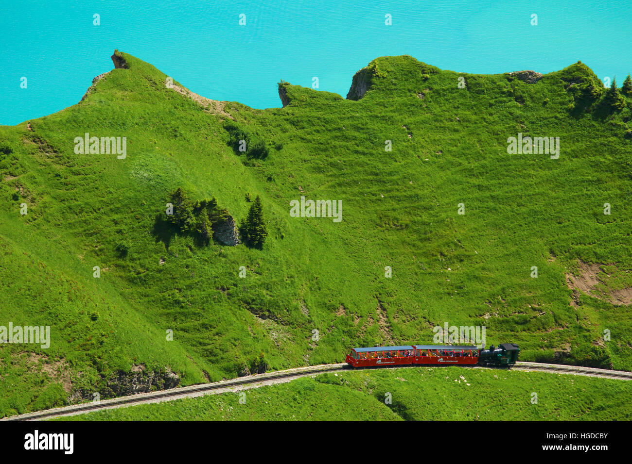 Brienz Rothorn mountain railway in the Bernese Oberland, Switzerland ...