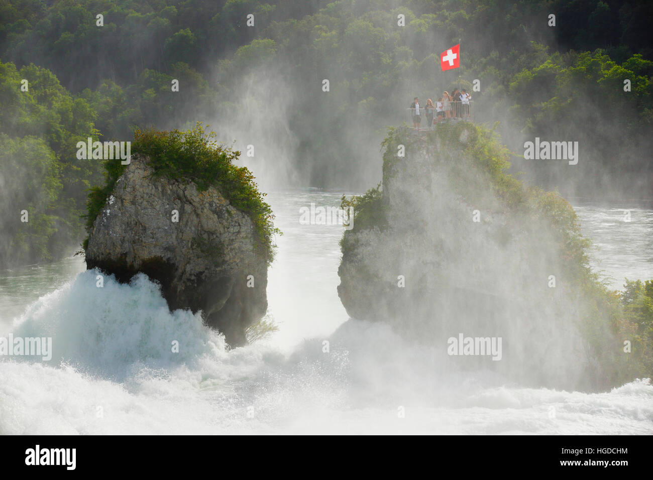 The Rhine Falls with rock, Switzerland Stock Photo - Alamy