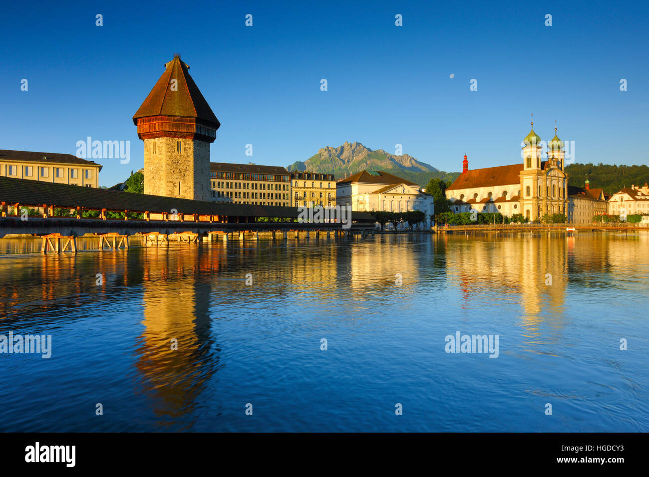 Stadt Luzern with Pilatus, Switzerland Stock Photo - Alamy