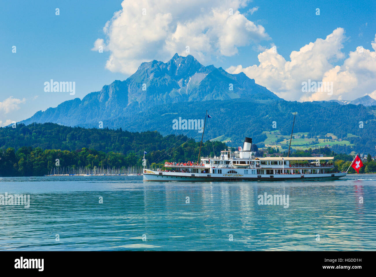 paddle steamer Stadt Luzern on Lake Lucerne Stock Photo - Alamy