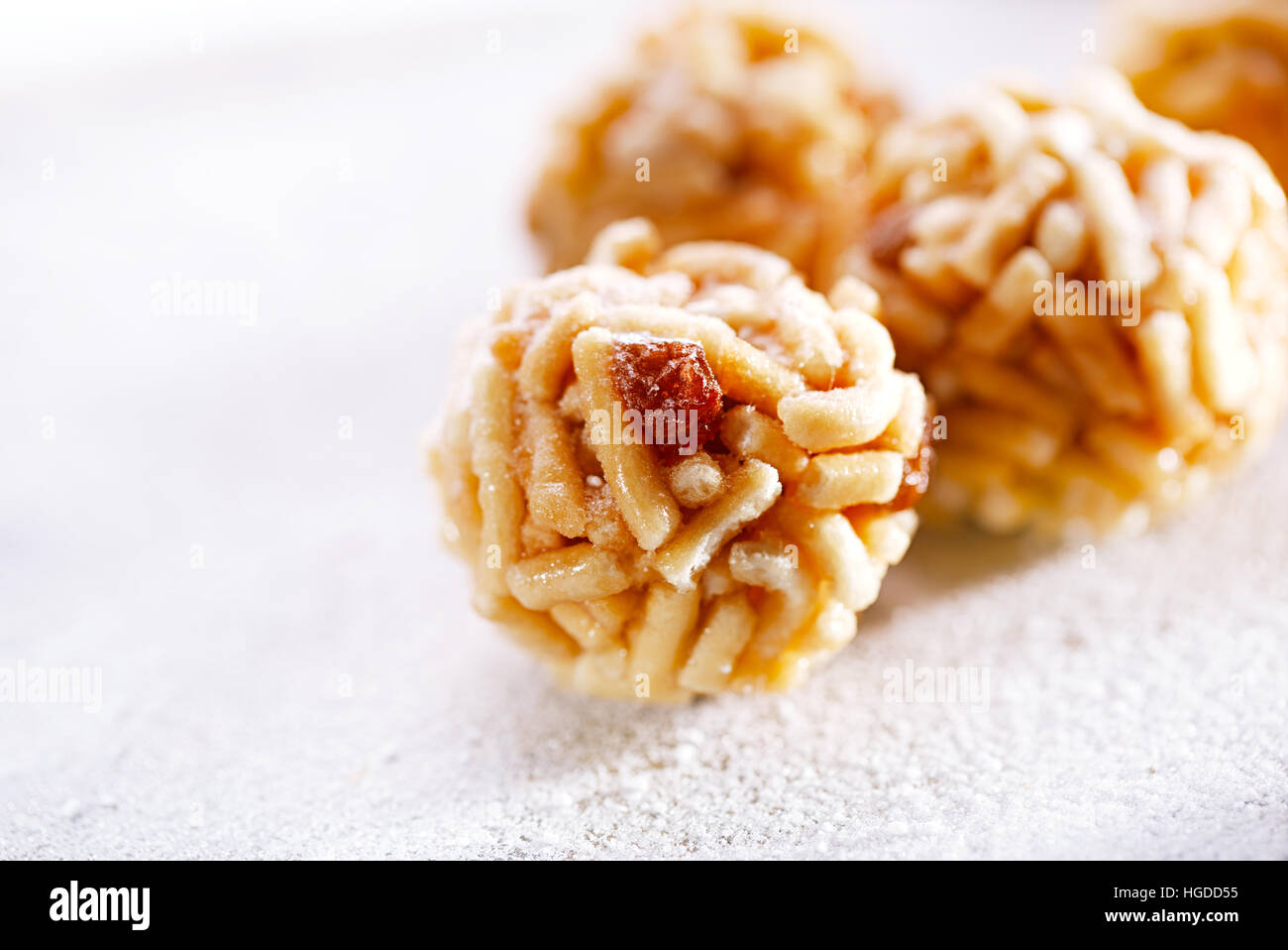 Chak-chak traditional asian sweet dessert - fried dough with honey ...