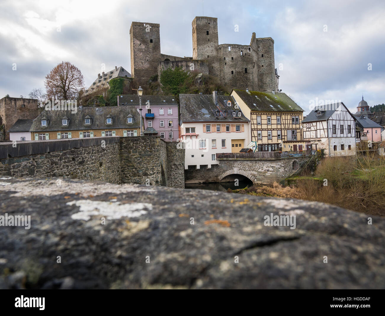 Runkel, Town and Castle, Region River Lahn, Hessen, Germany Stock Photo ...