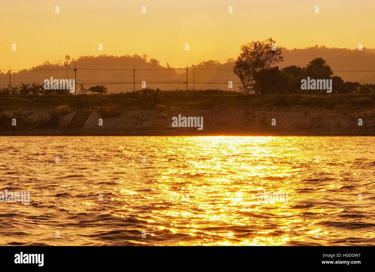 The mekong river in the golden triangle area of northern thailand as ...