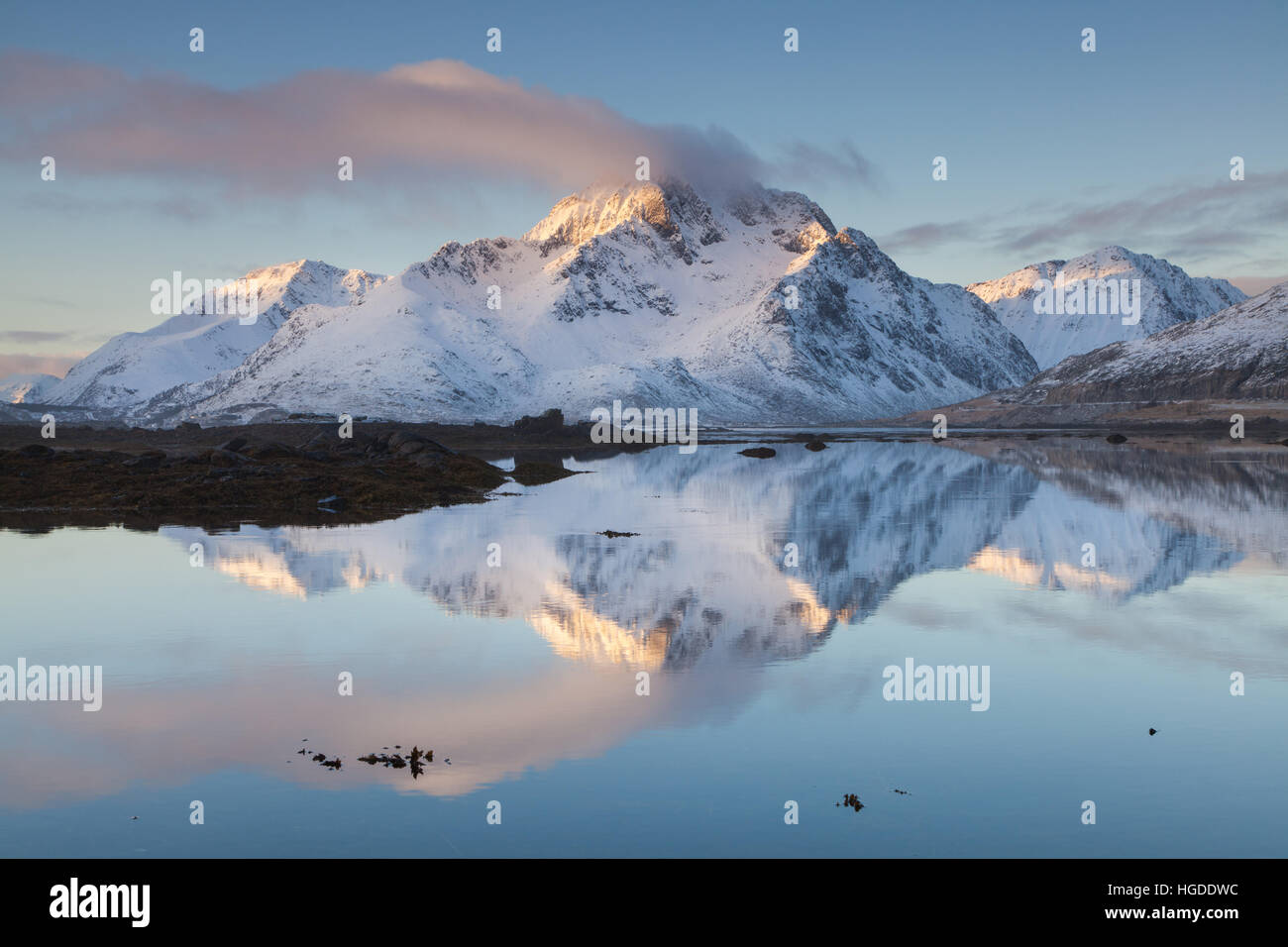 Lofoten, Leknes, sea, winter Stock Photo - Alamy