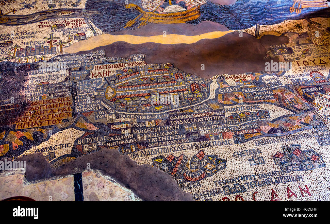 Ancient 6th Century Map Jerusalem Mosaic Saint George Greek Orthodox ...