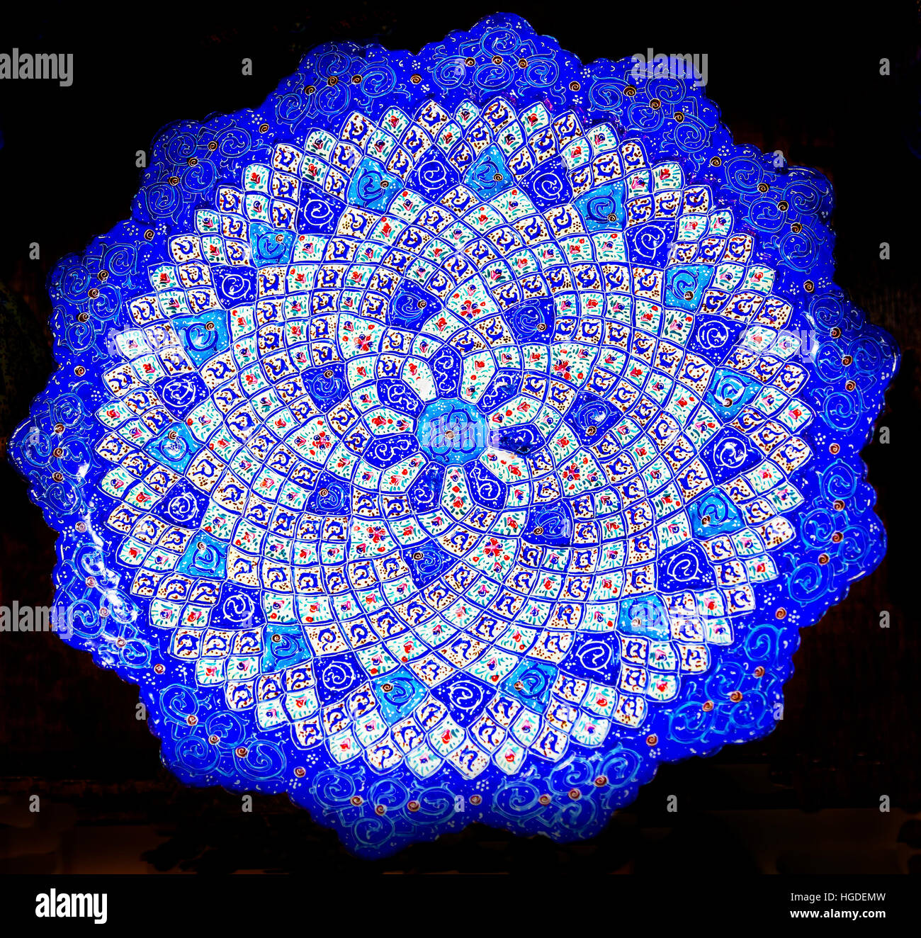 Ancient Arab Islamic Designs Blue Pottery Madaba Jordan Stock Photo - Alamy