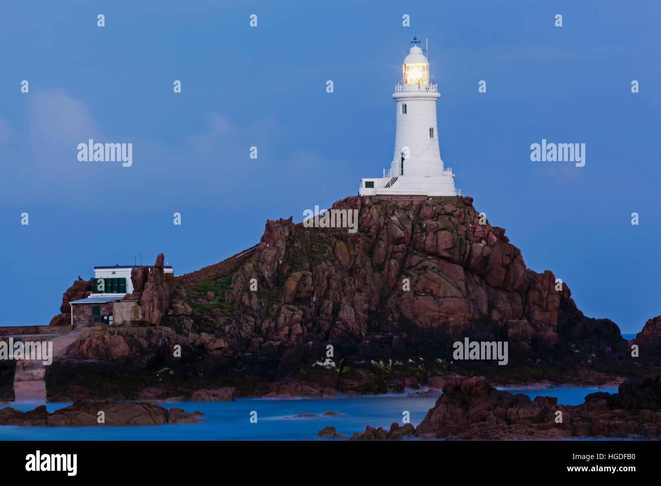 United Kingdom, Channel Islands, Jersey, Corbiere Lighthouse Stock ...