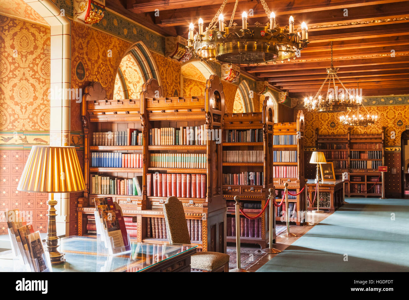 Wales, Cardiff, Cardiff Castle, The Library Stock Photo - Alamy