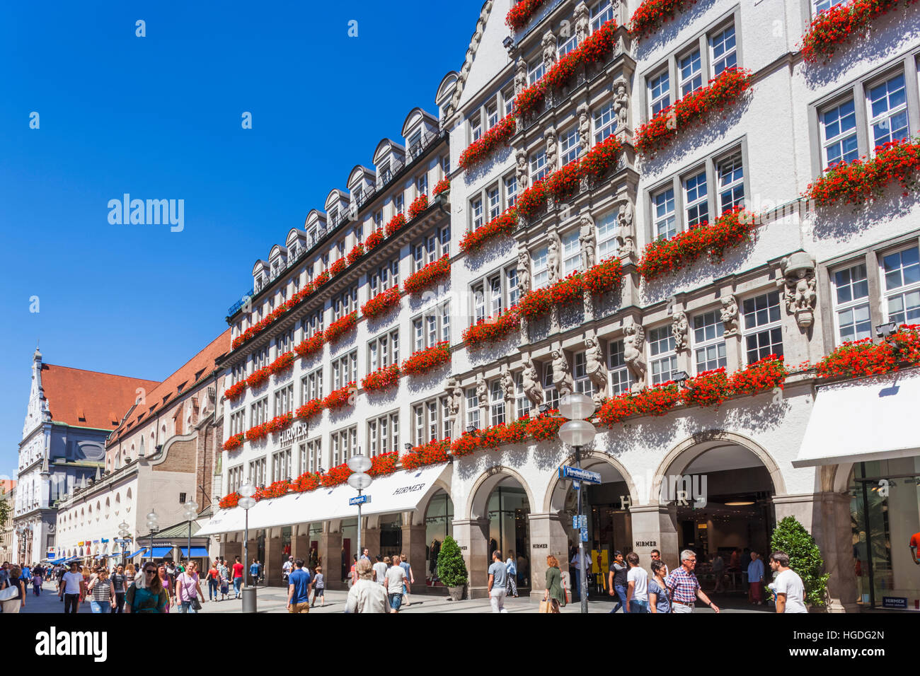 Germany, Bavaria, Munich, Neuhauser Strasse Shopping Street Stock Photo ...