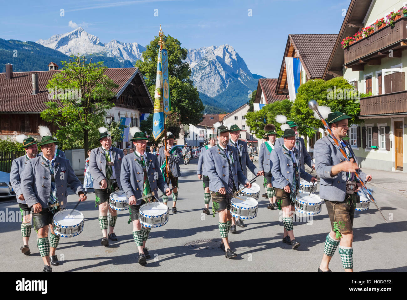 Germany, Bavaria, Garmisch-Partenkirchen, Bavarian Festival, Marching ...