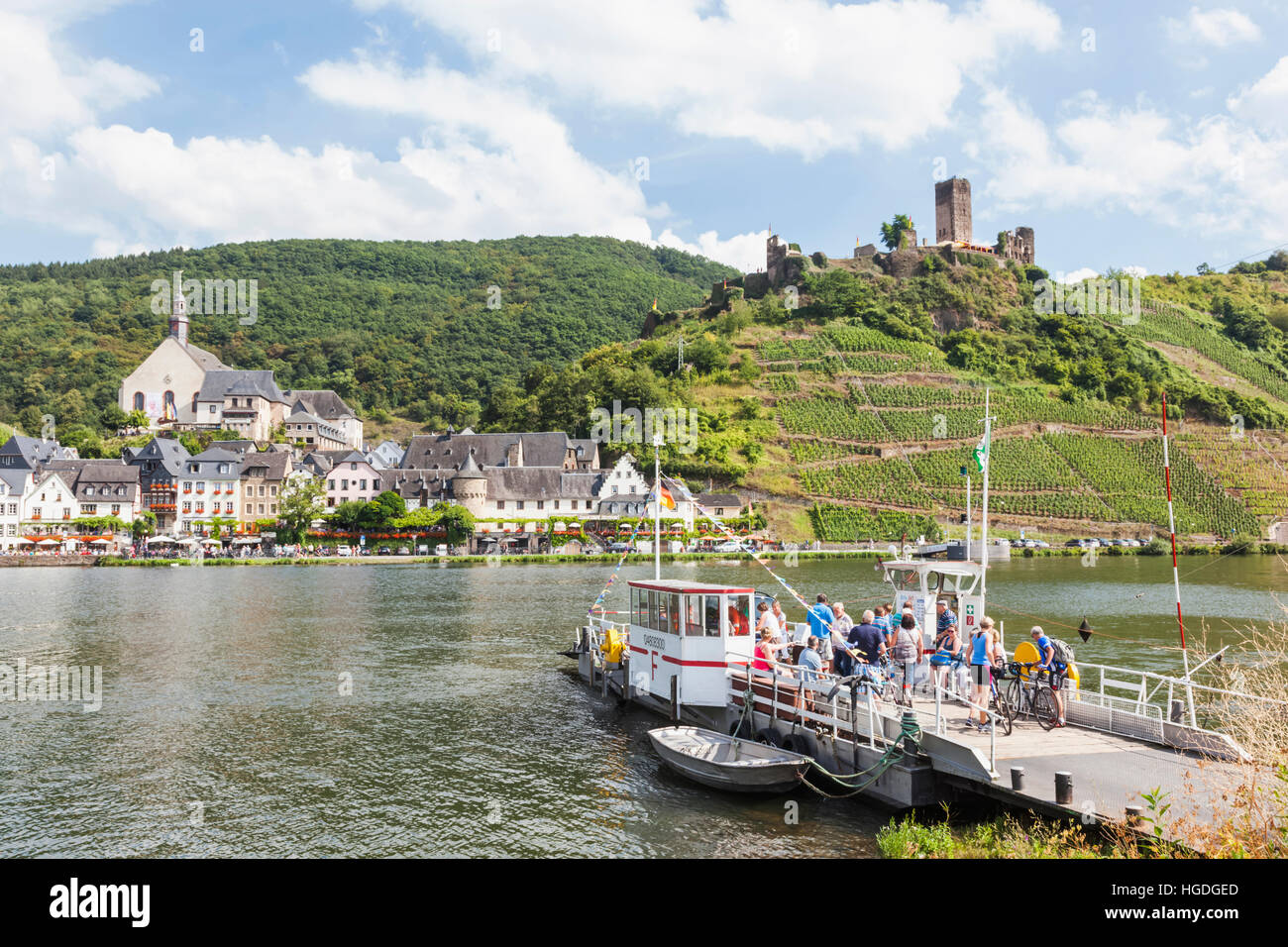 Germany, Rhineland-Palatinate, Moselle, Beilstein and Metternich Castle ...
