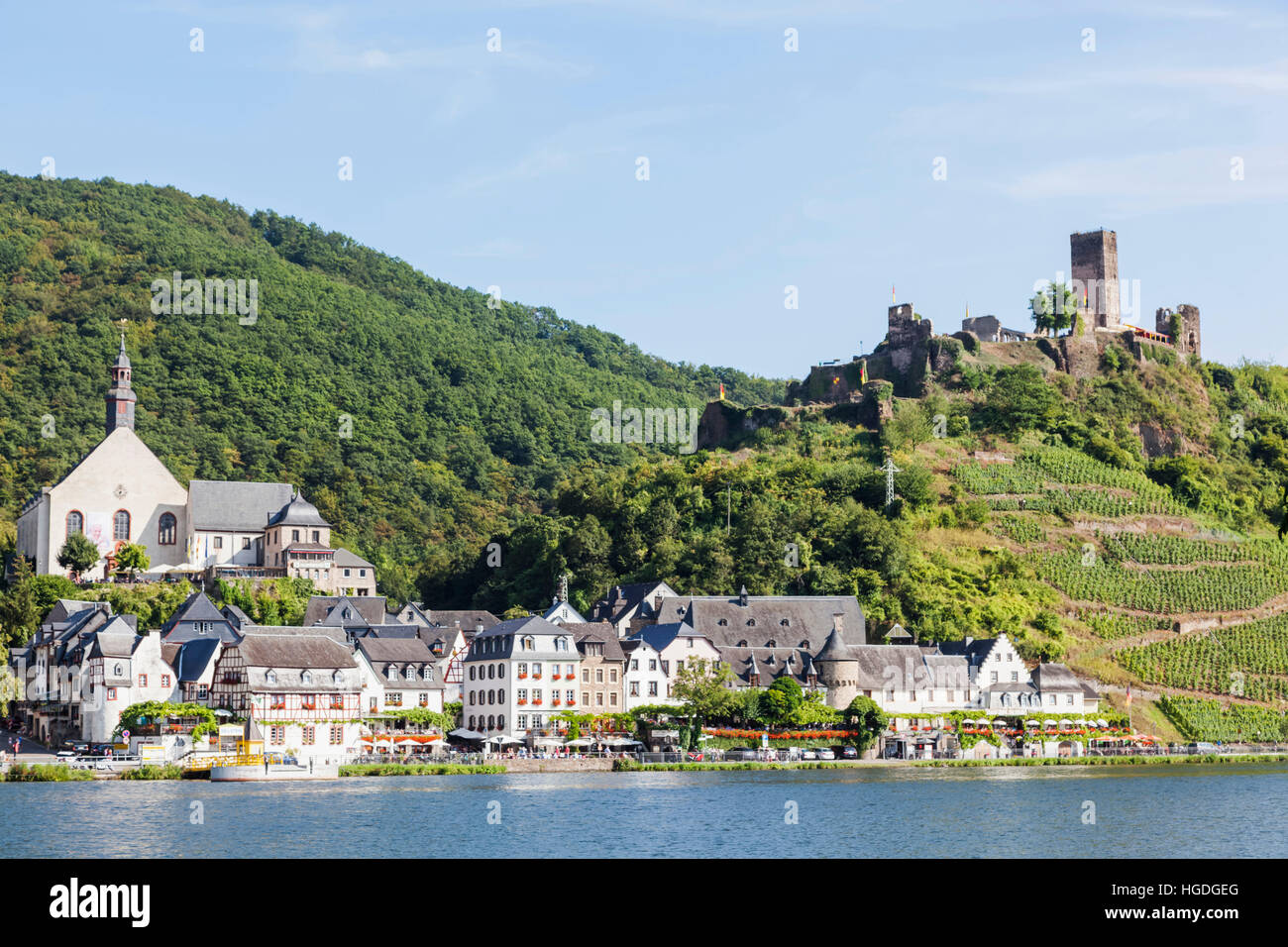 Germany, Rhineland-Palatinate, Moselle, Beilstein and Metternich Castle ...