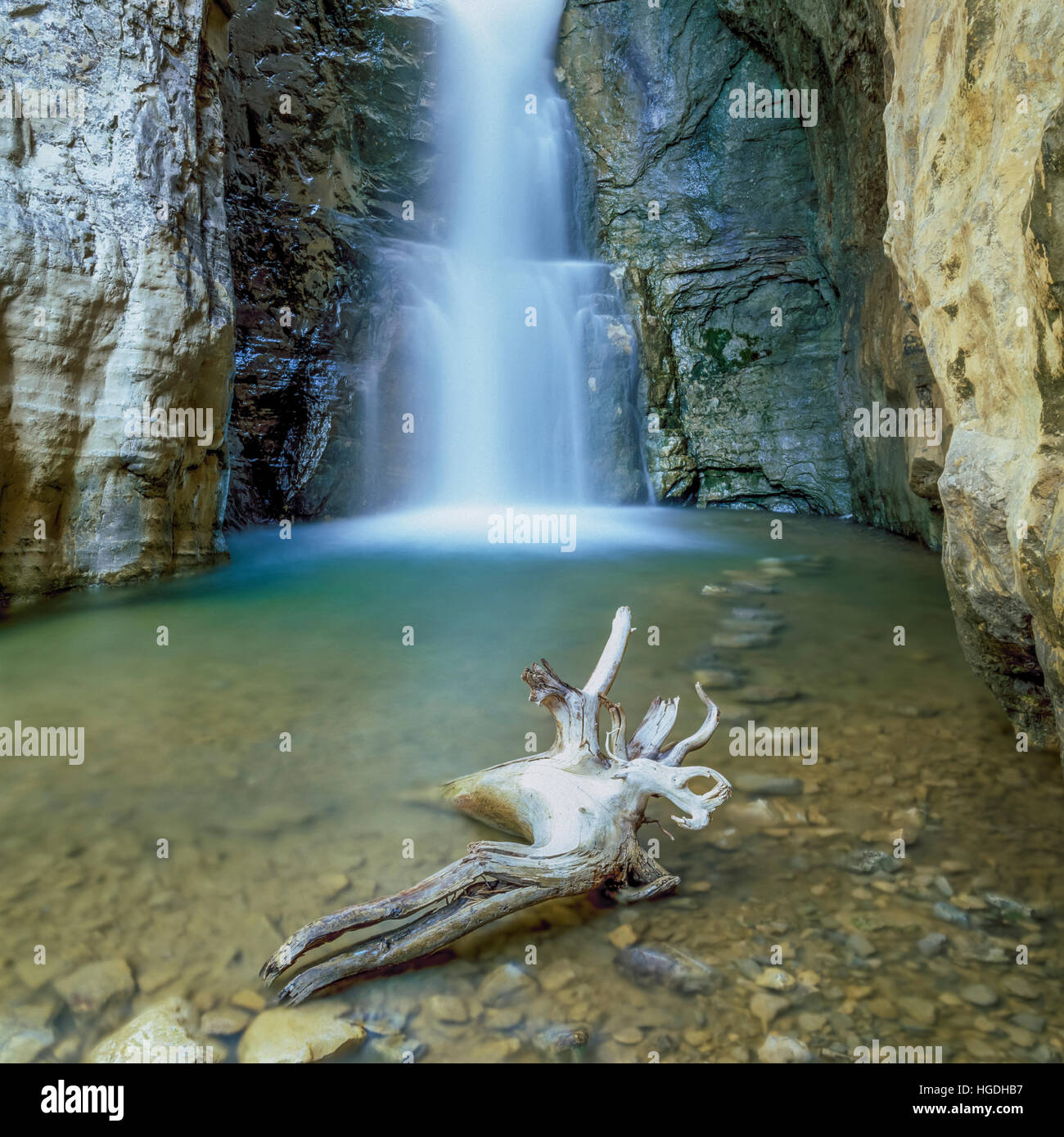 waterfall in muddy creek canyon along the rocky mountain front near ...