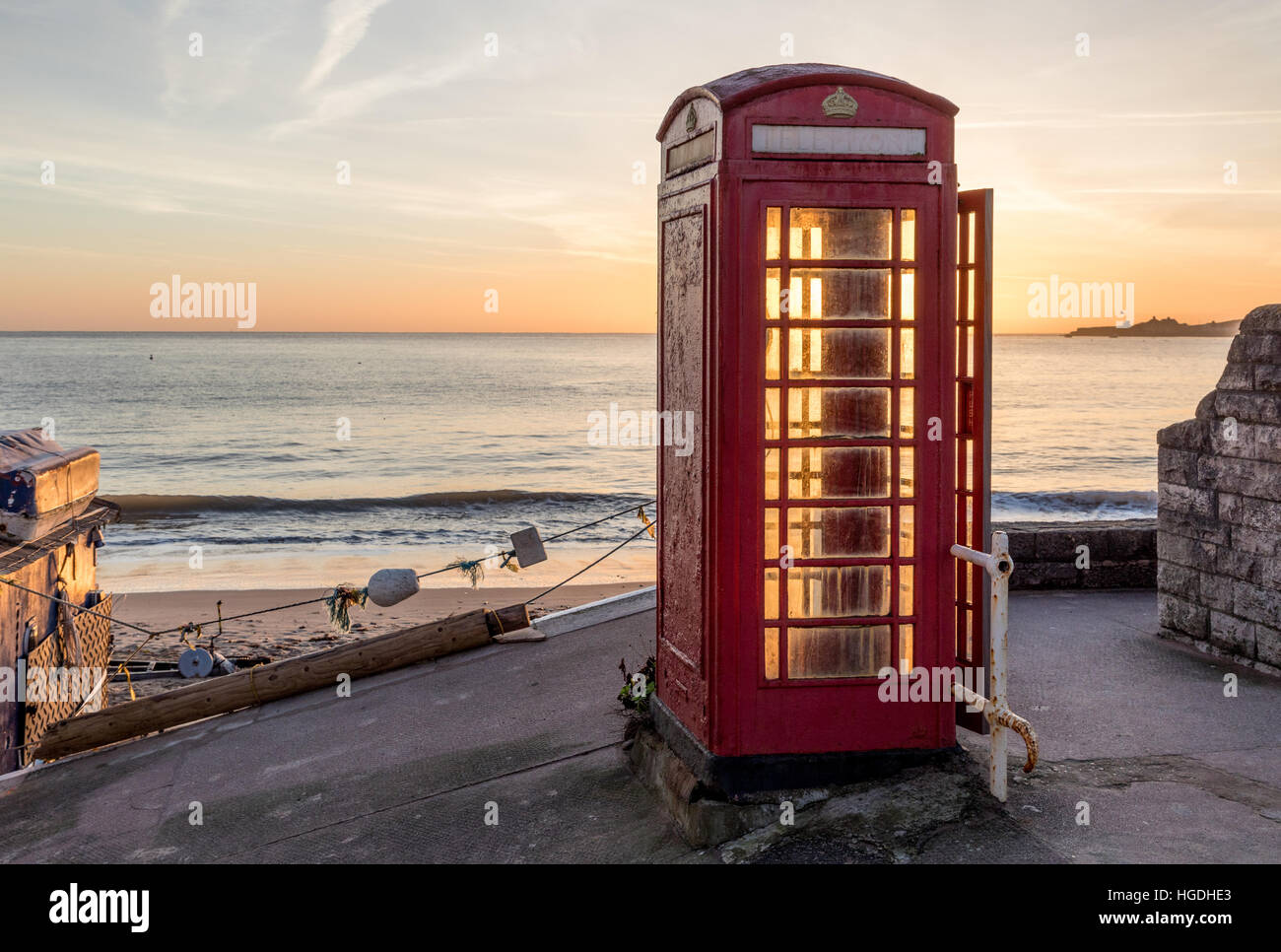 Phone box on beach hi-res stock photography and images - Alamy