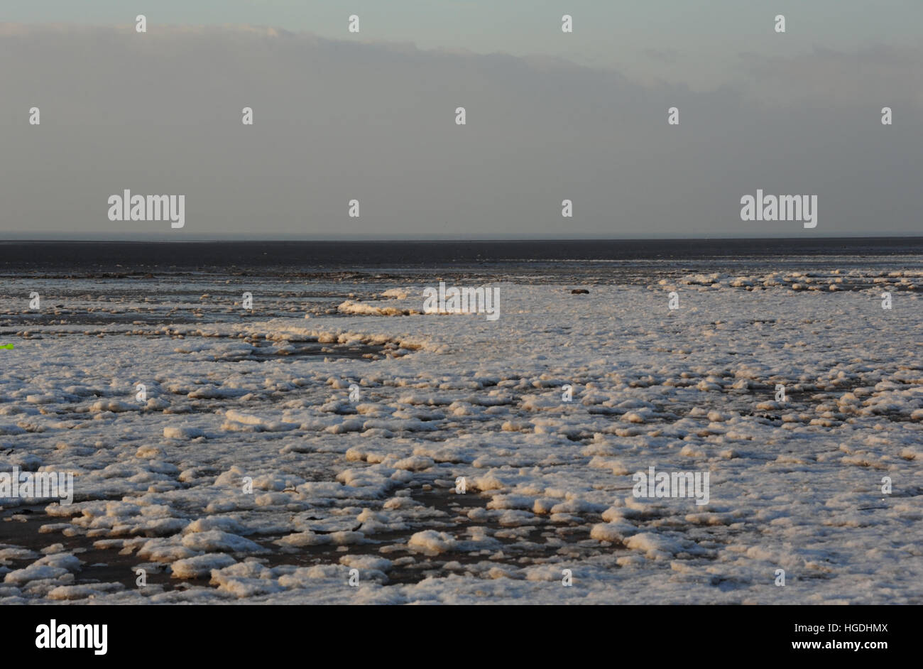 Beach white expanse land fast sea ice lying sand foreground view hi-res ...