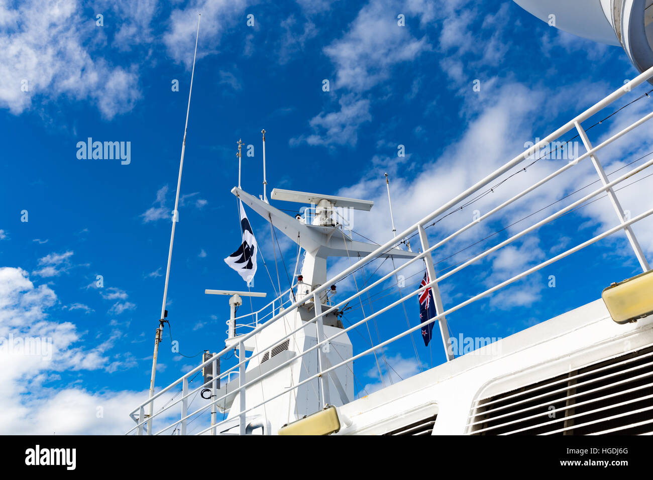 Flag and antenna mast on cruise ship Dawn Princess Stock Photo - Alamy