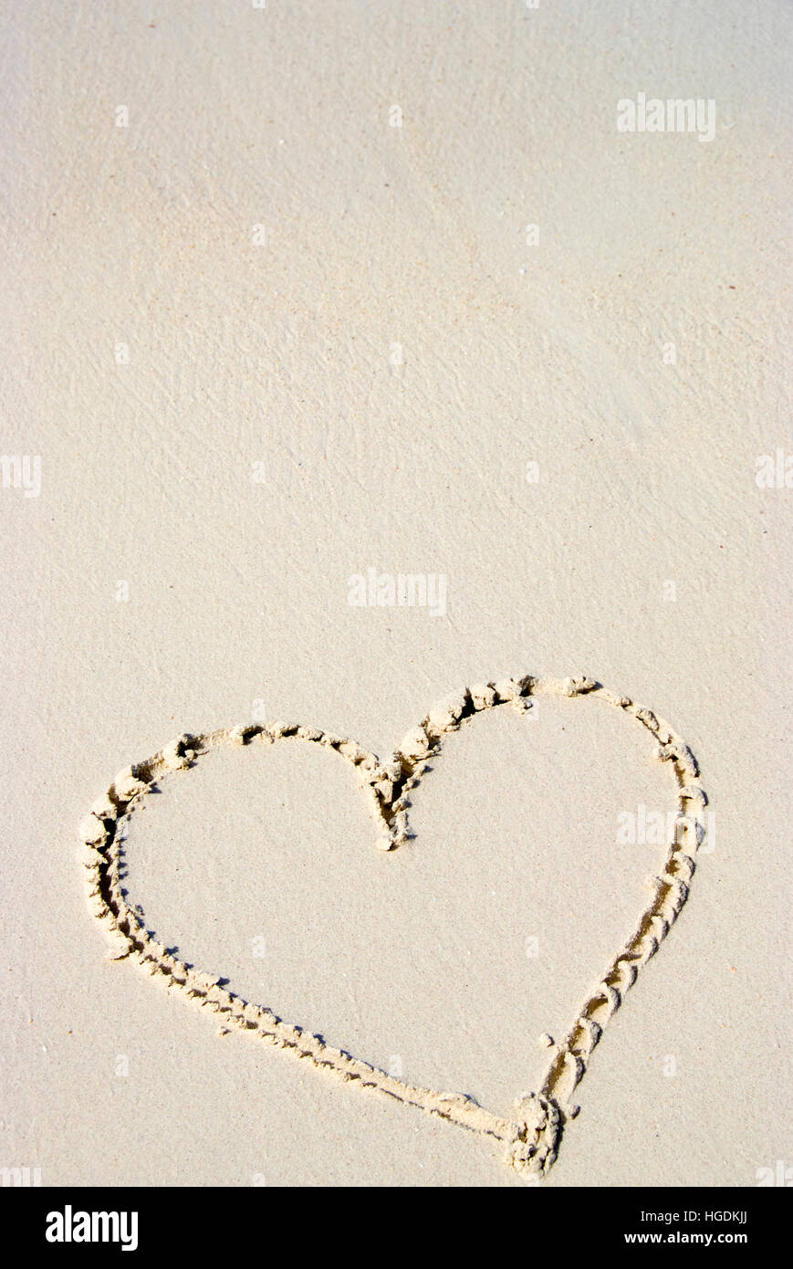 Heart in sand Stock Photo - Alamy
