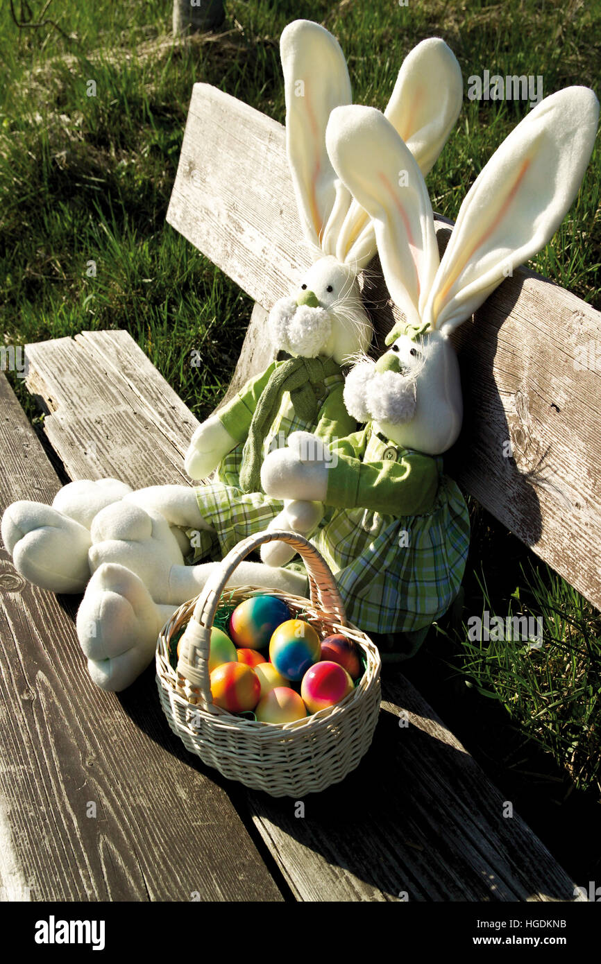 Easter bunny on bench hi-res stock photography and images - Alamy