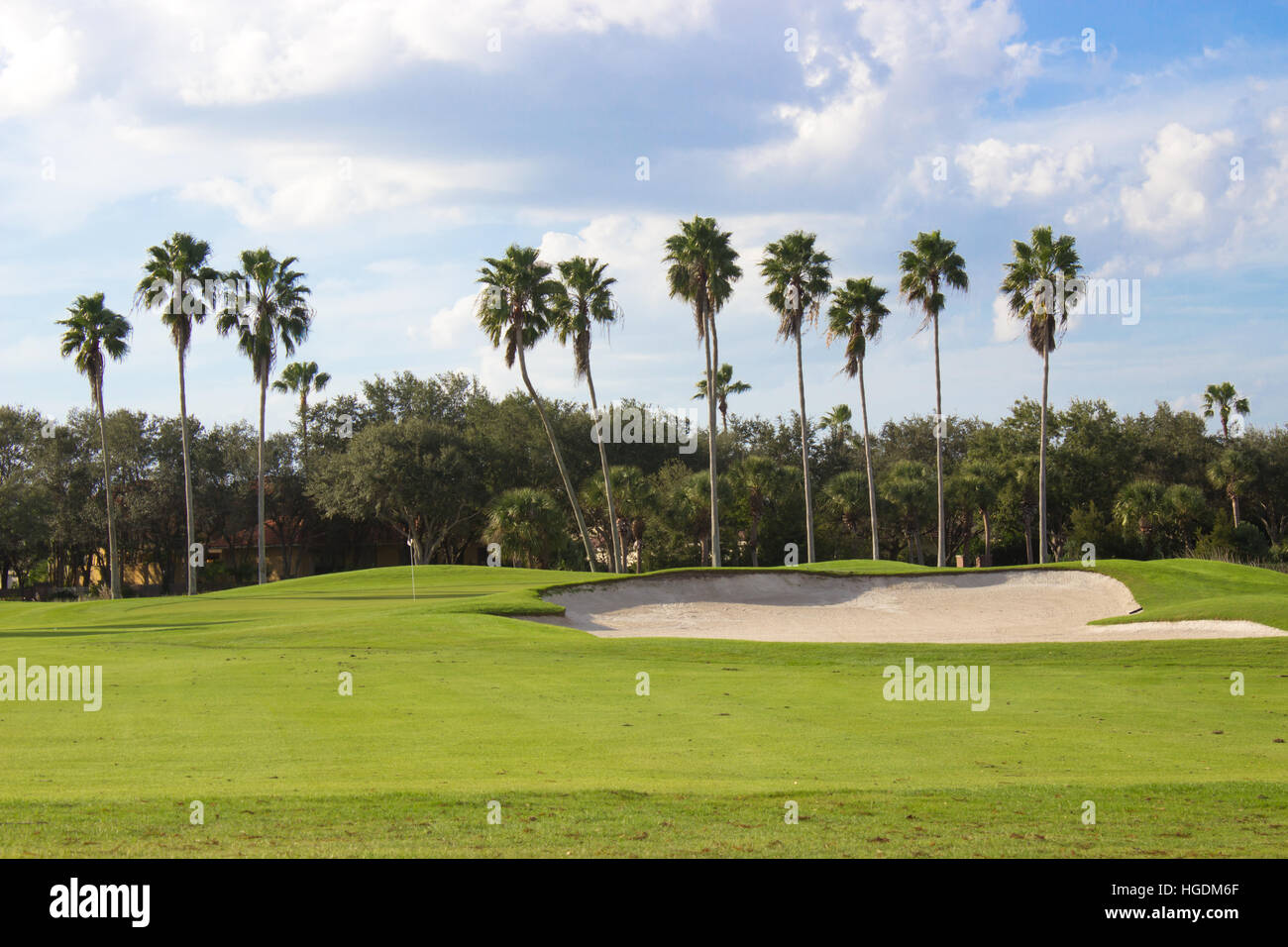 Golf Course with Sand Trap Stock Photo - Alamy