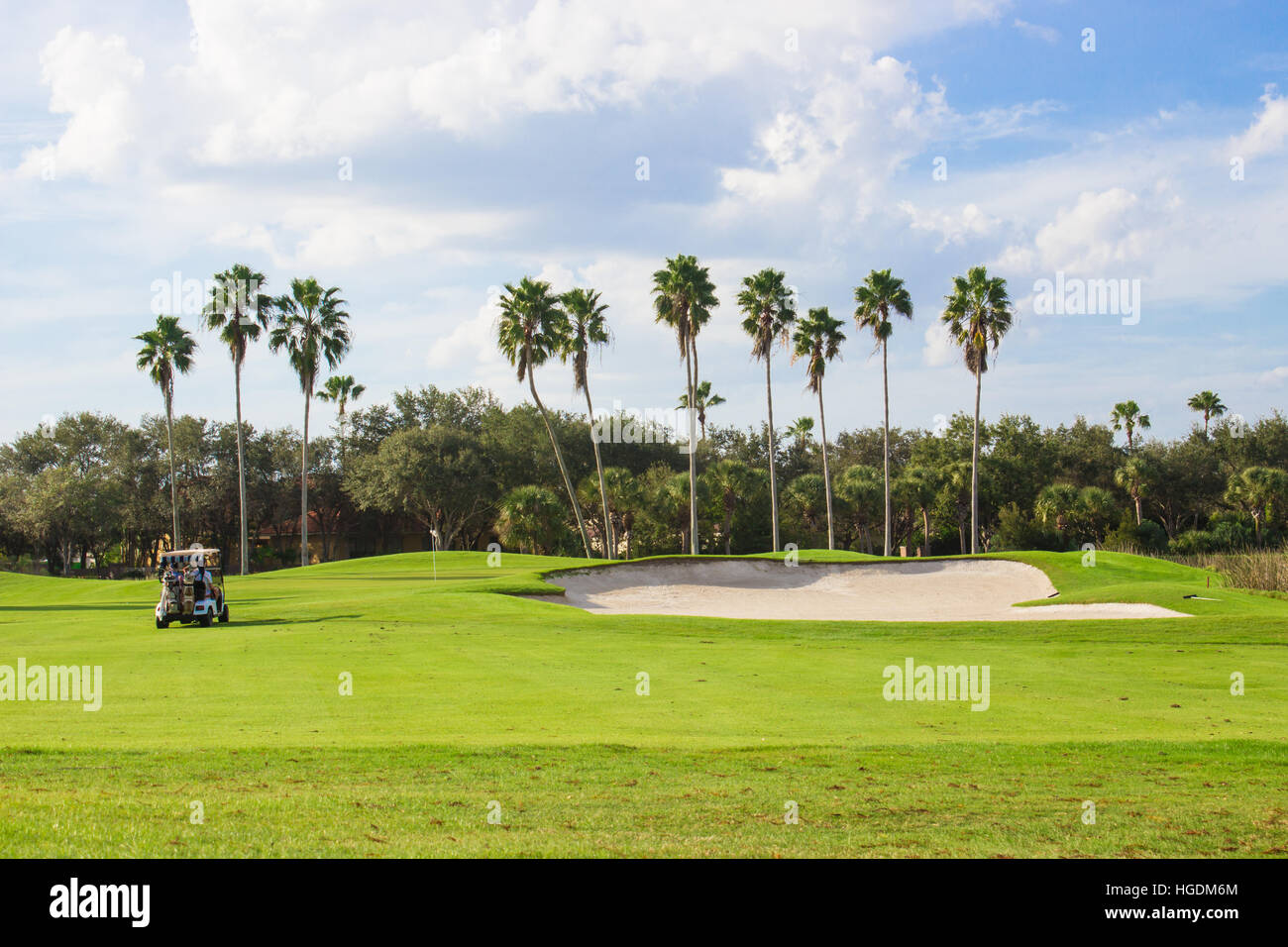 Golf Cart on Course Stock Photo - Alamy