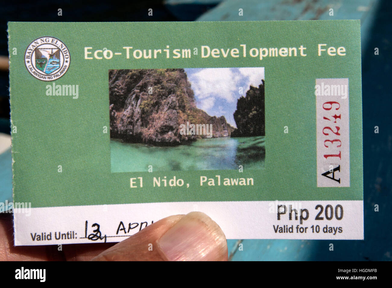 Eco-Tourism ticket Bacuit Archipelago Palawan Philippines Stock Photo ...