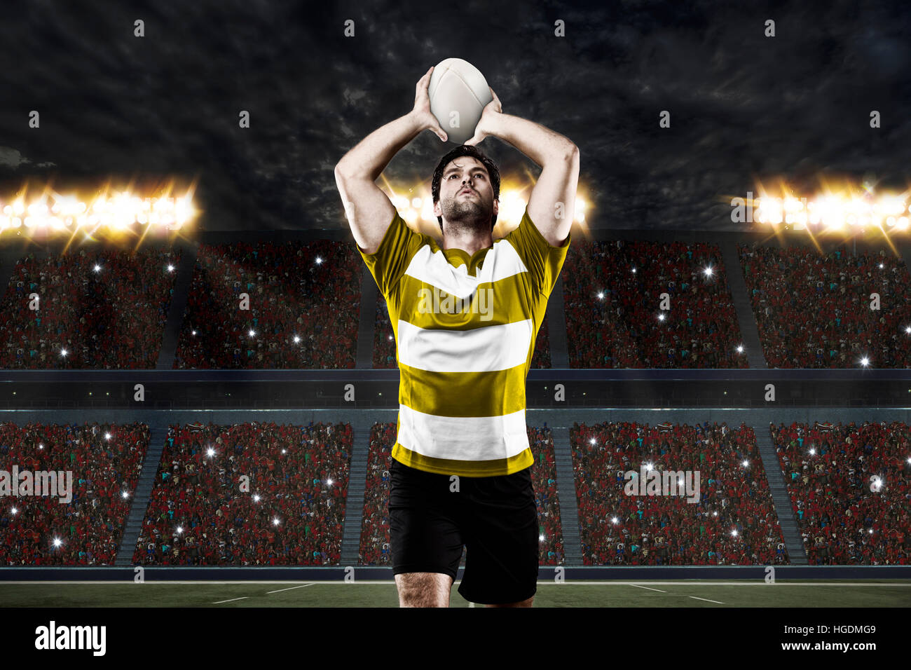 Rugby player in yellow uniform hi-res stock photography and images - Alamy