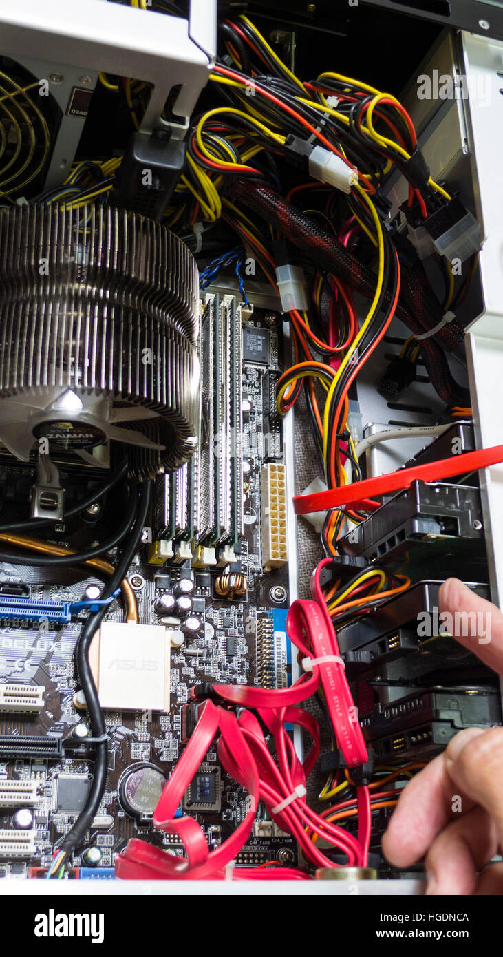 Internal hard drive in custom desktop computer Stock Photo - Alamy