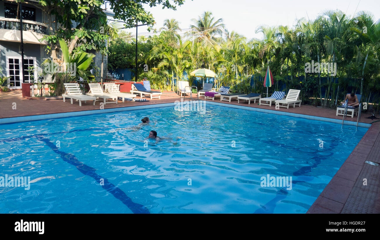 Swimming pool Villa Anjuna hotel Goa India Stock Photo - Alamy