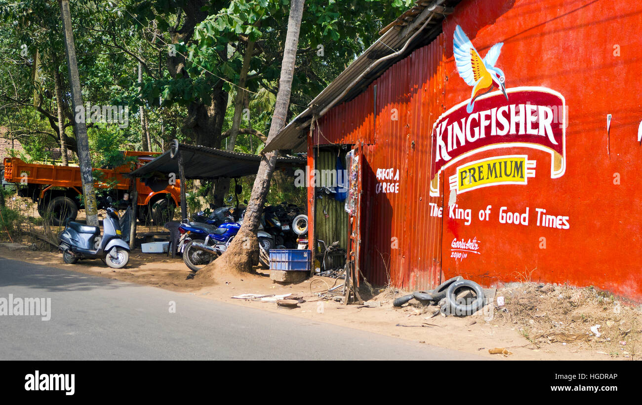 Kingfisher beer advertisement Goa India Stock Photo - Alamy